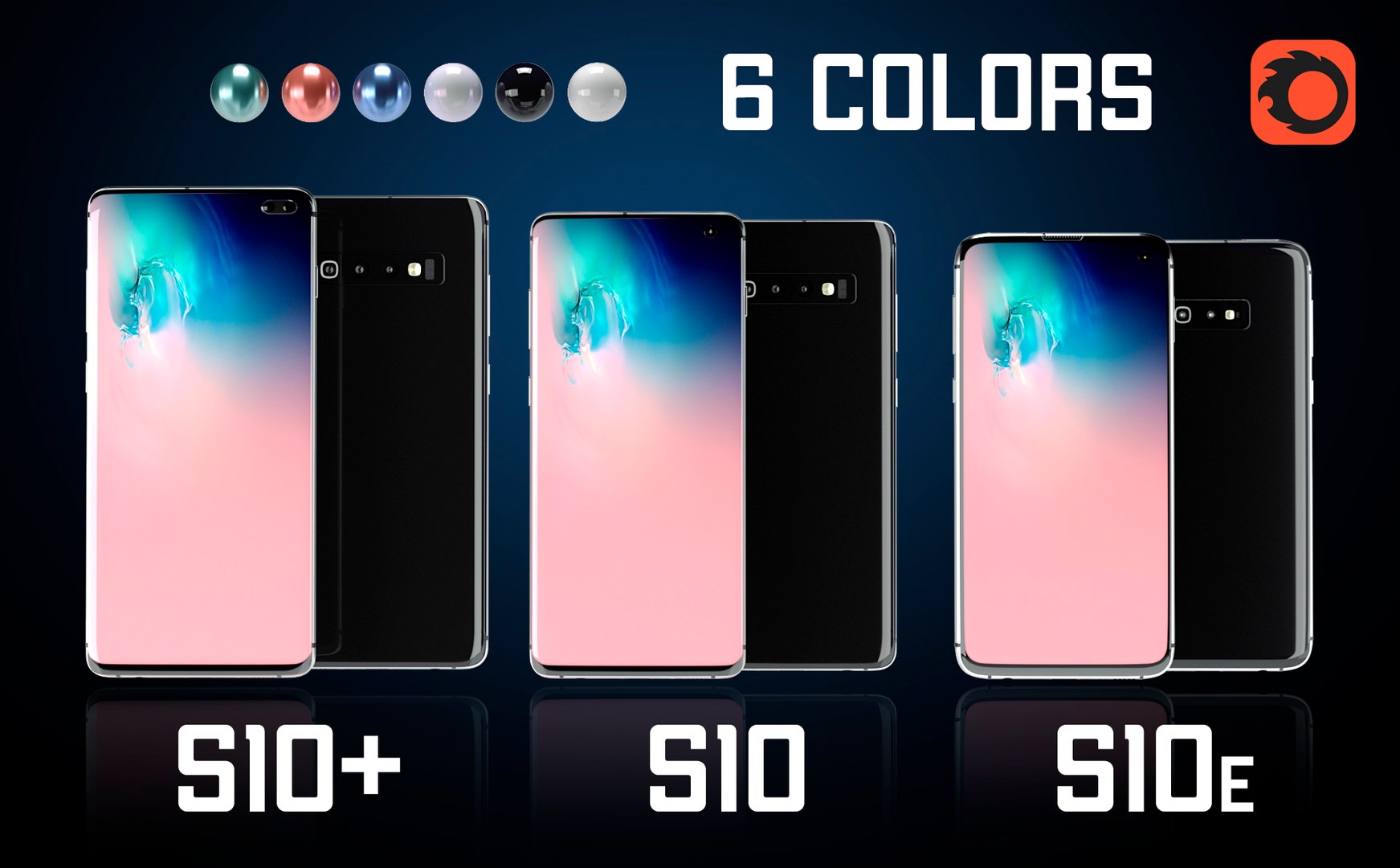 3D Samsung Galaxy S10 Colors Model - TurboSquid 1400261