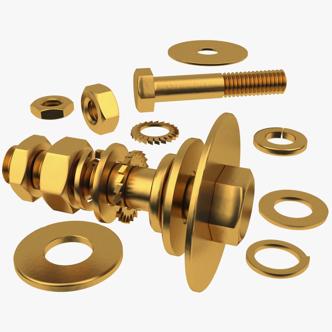 Screw With Nut 19 3D Model - TurboSquid 2094311