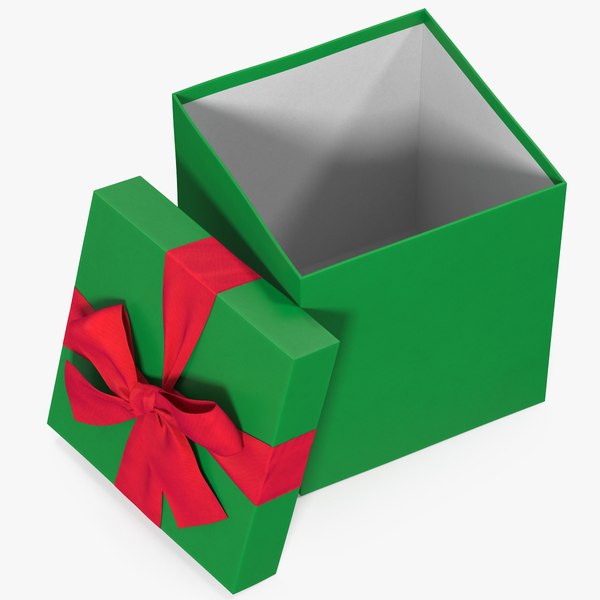 Gift box open green 3D model - TurboSquid 1201776