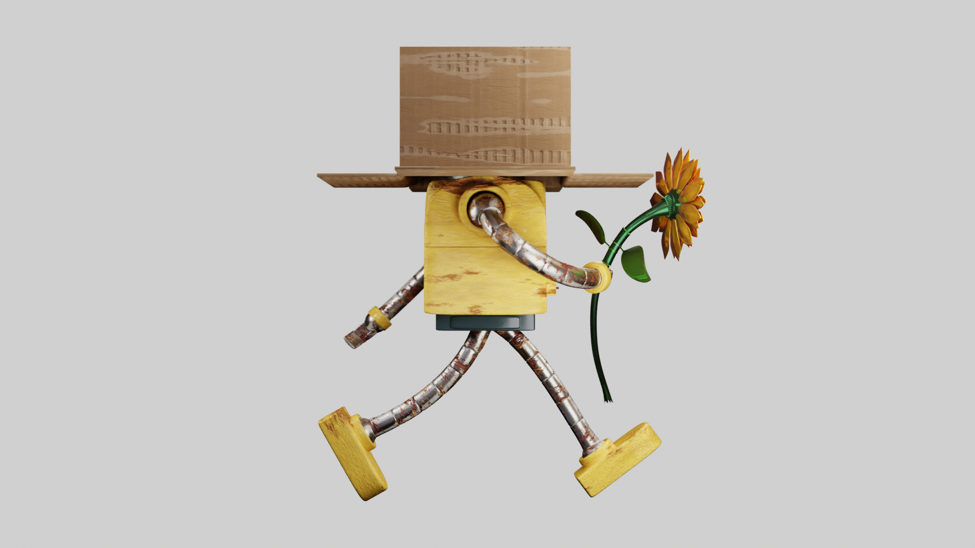 3D Happy Rusty Robot - Cartoon Style Animated - TurboSquid 2103906