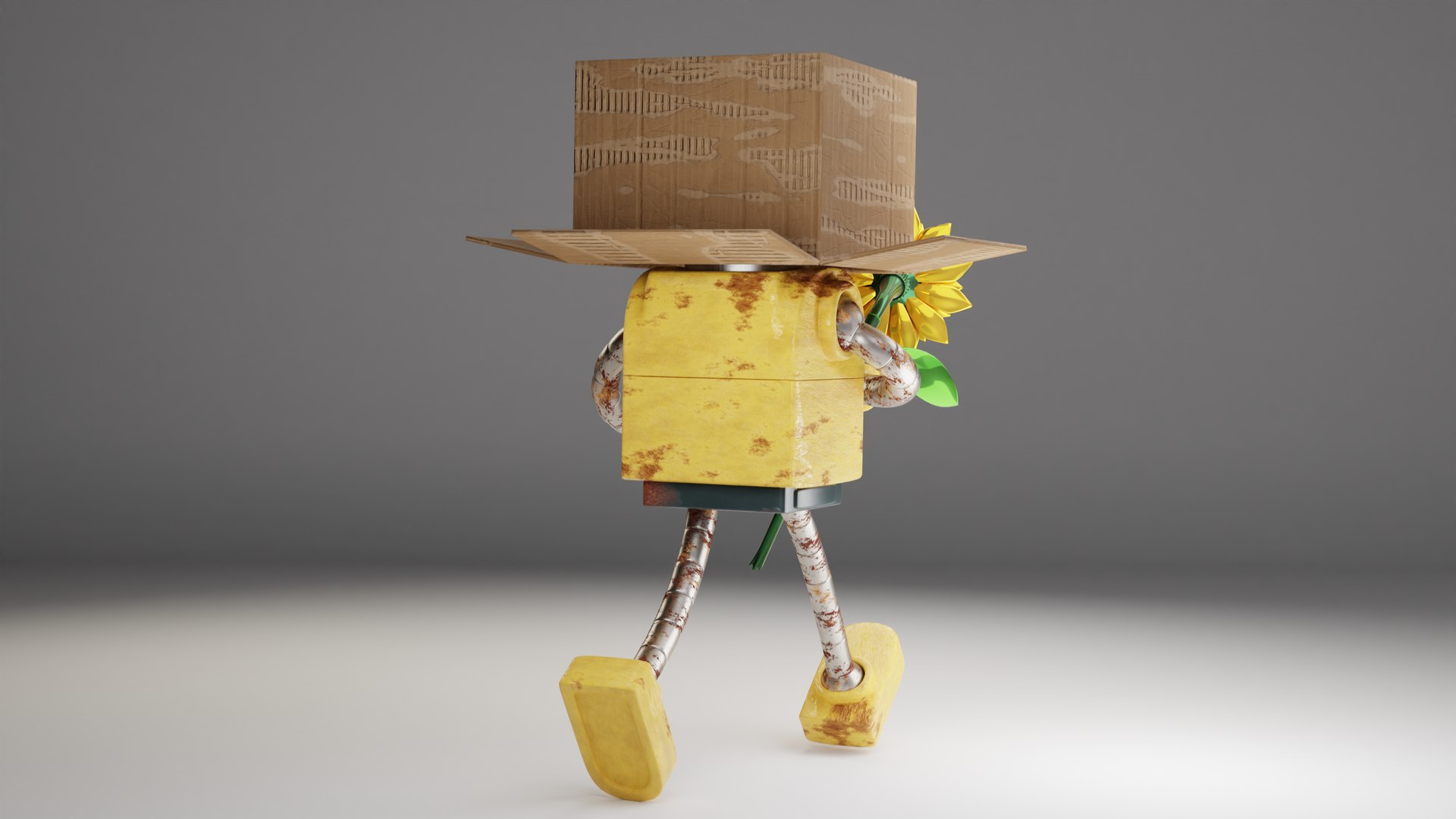 3D Happy Rusty Robot - Cartoon Style Animated - TurboSquid 2103906