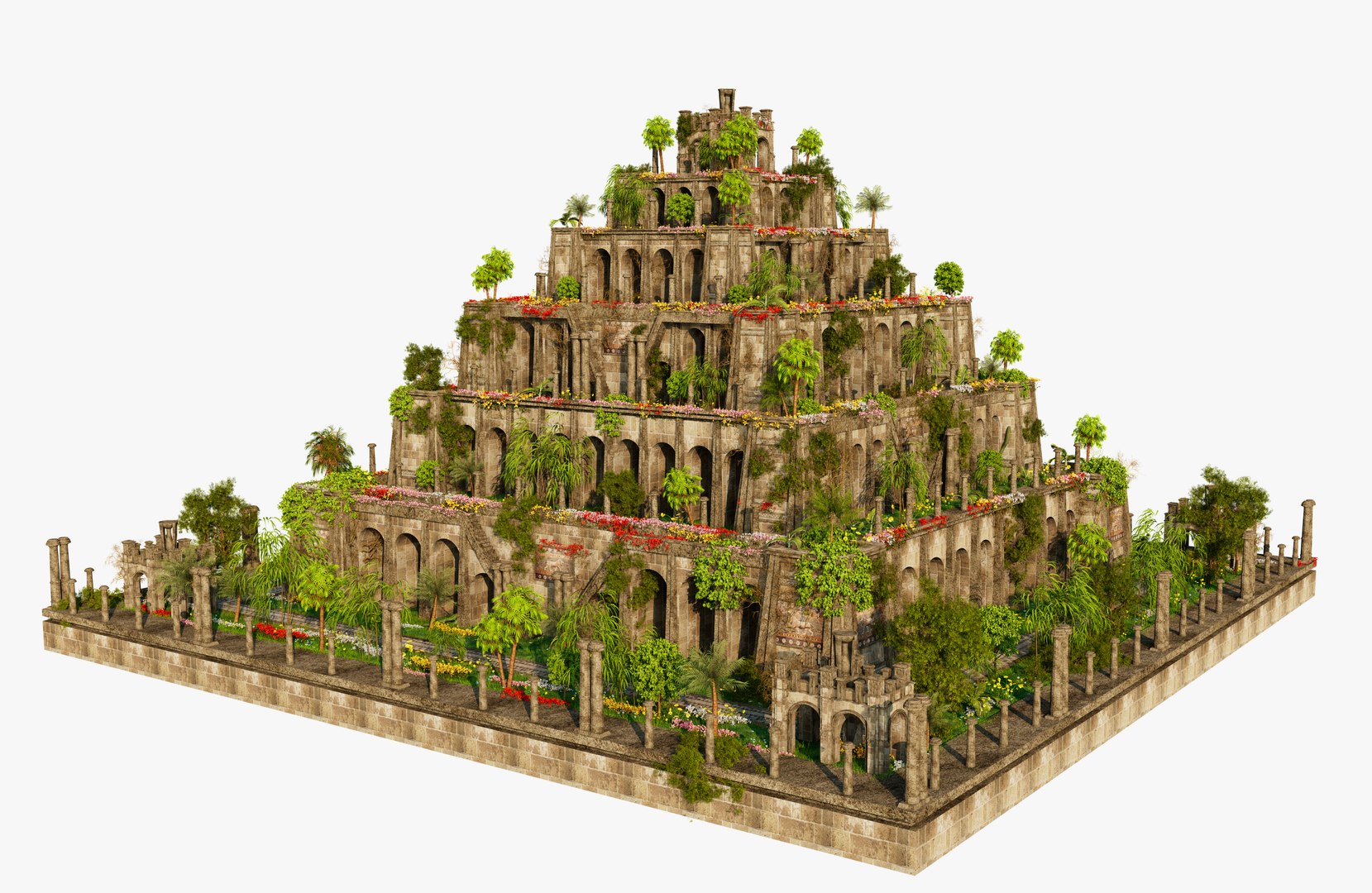 Hanging Gardens Of Babylon Environment 3D Model - TurboSquid 2200915