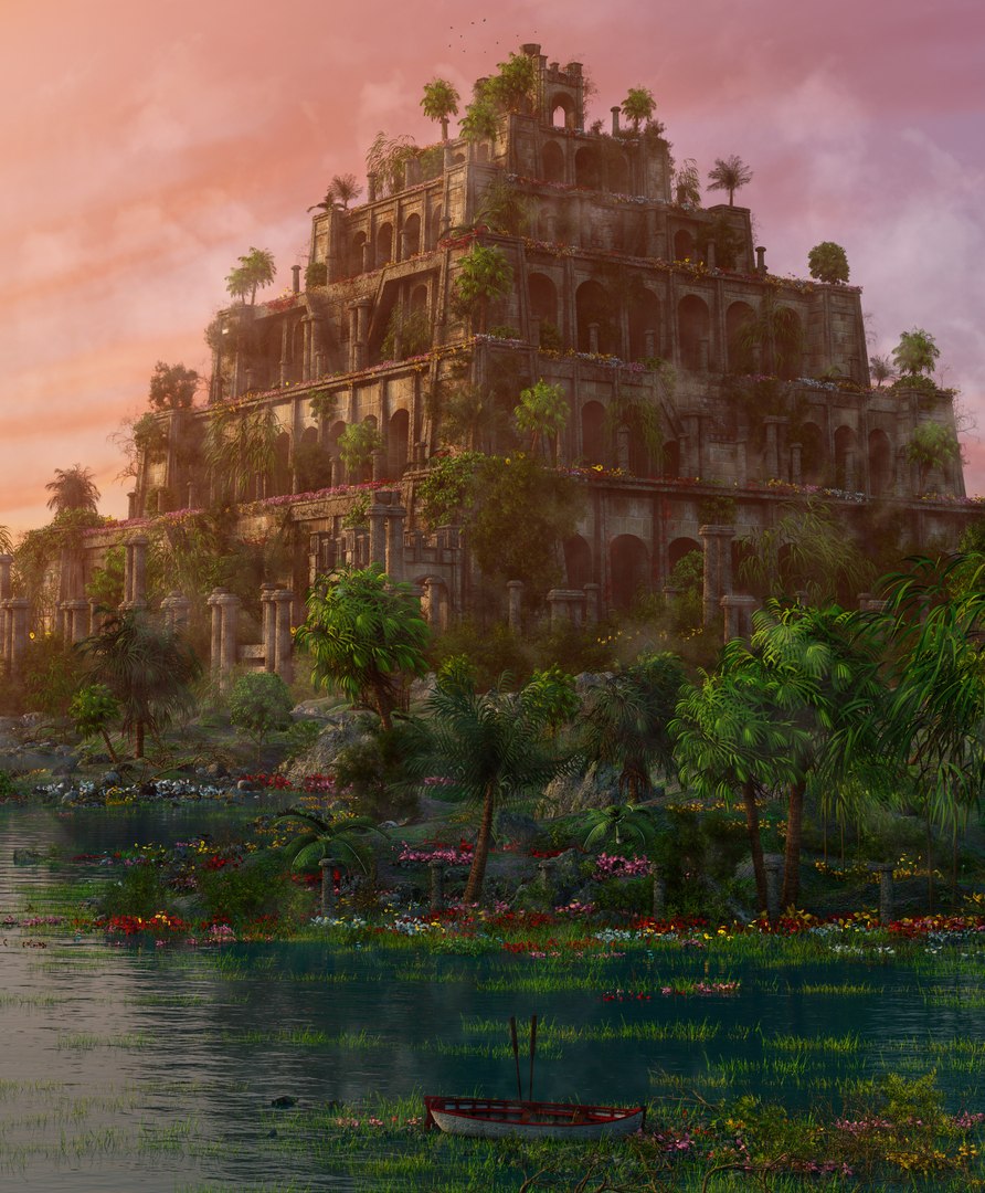 Hanging Gardens Of Babylon Environment 3D Model - TurboSquid 2200915