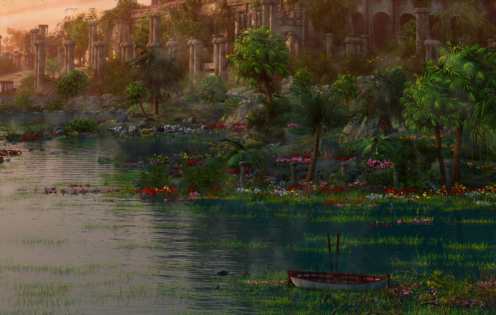 Hanging Gardens Of Babylon Environment 3D Model - TurboSquid 2200915