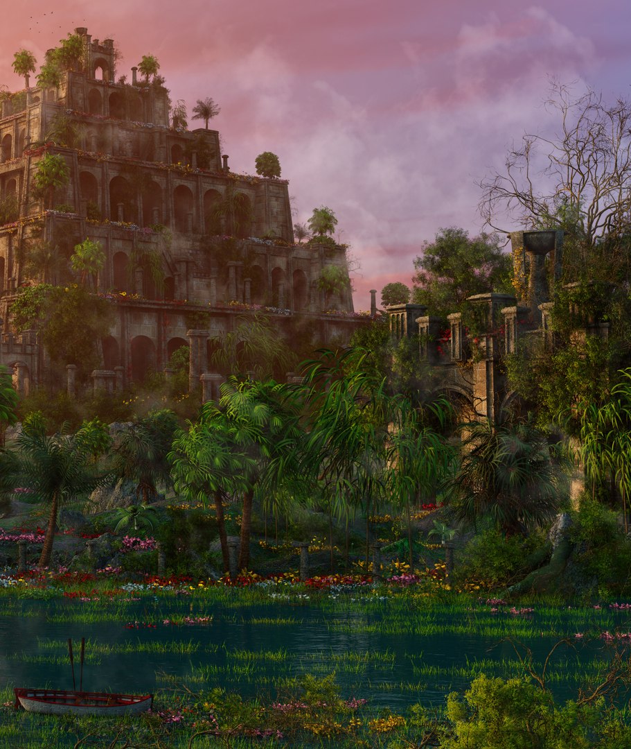 Hanging Gardens Of Babylon Environment 3D Model - TurboSquid 2200915