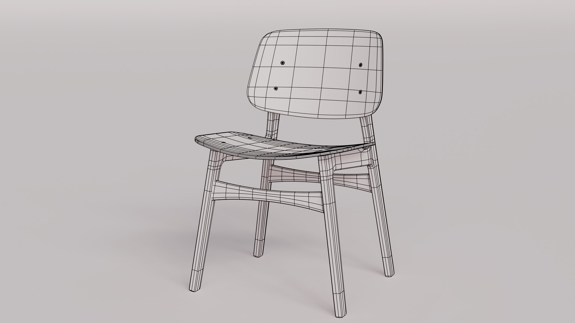 Modern Wooden Soborg Chair 3D Model - TurboSquid 2355747