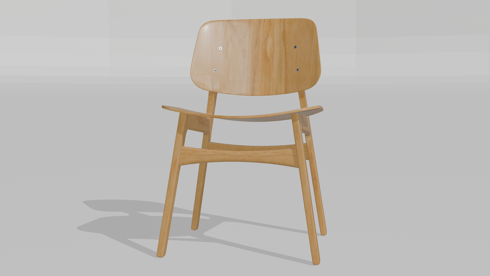 Modern Wooden Soborg Chair 3D Model - TurboSquid 2355747