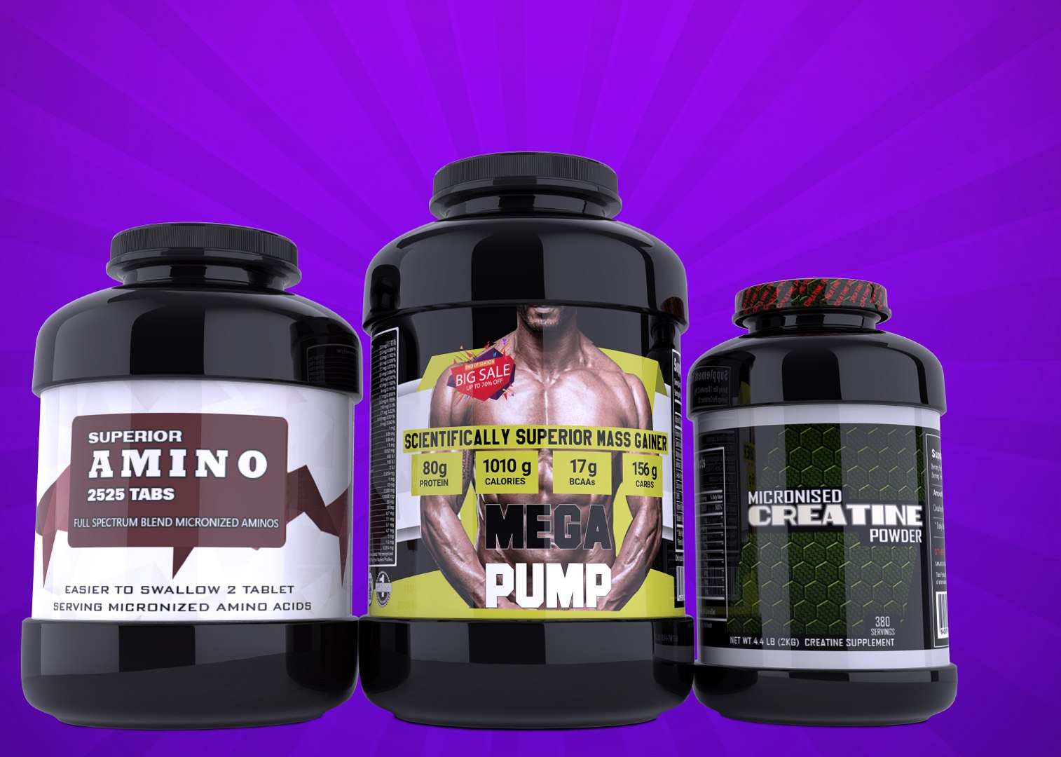 Food supplements model - TurboSquid 1361381