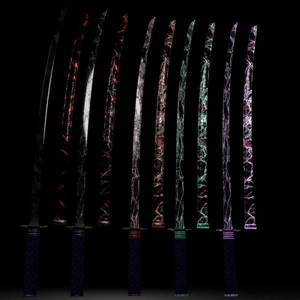 Overloaded Katana with multiple phases and colors 3D model - TurboSquid ...