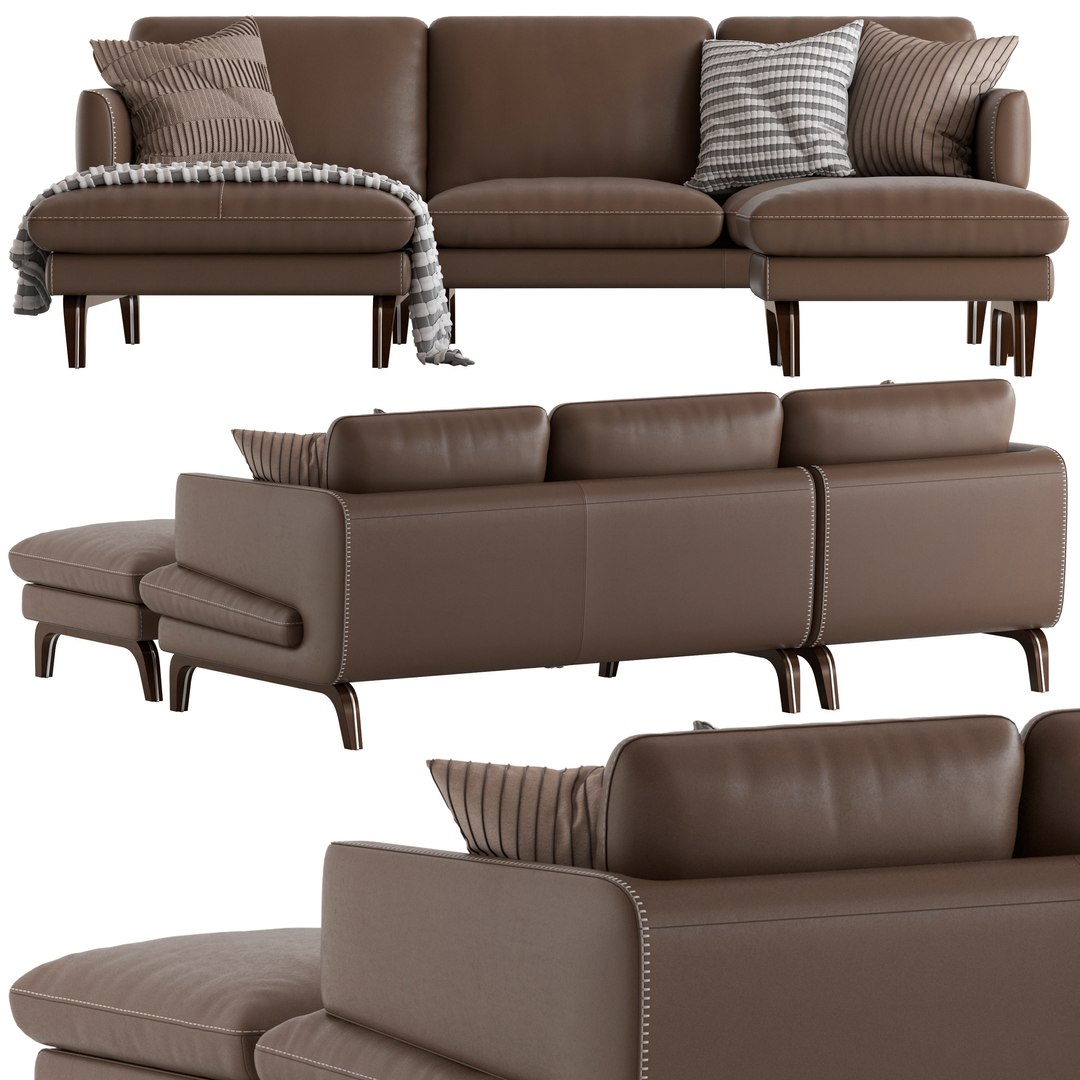 MaxDivani Esprit Corner Sofa And Ottoman 3D - TurboSquid 2176632