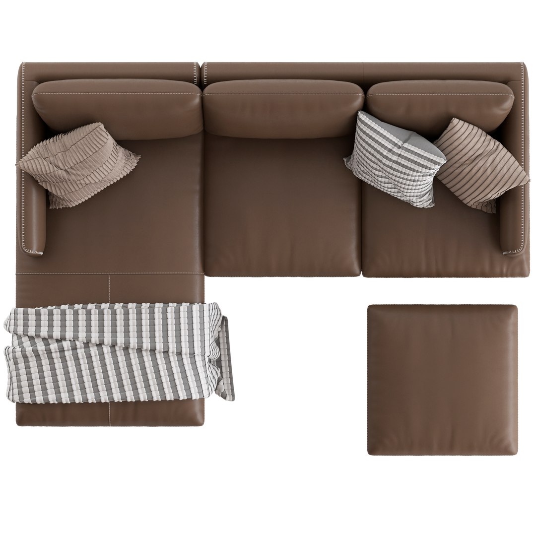 MaxDivani Esprit Corner Sofa And Ottoman 3D - TurboSquid 2176632