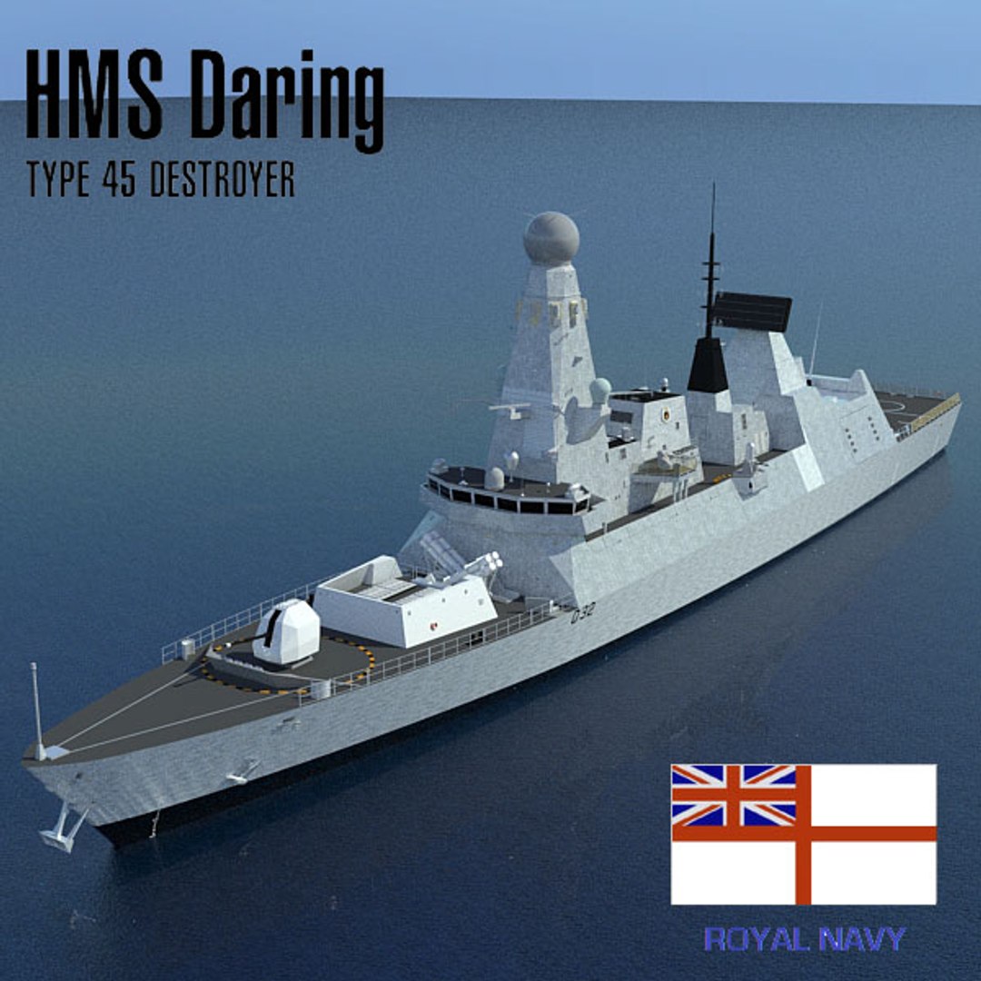 hms daring type 45 obj