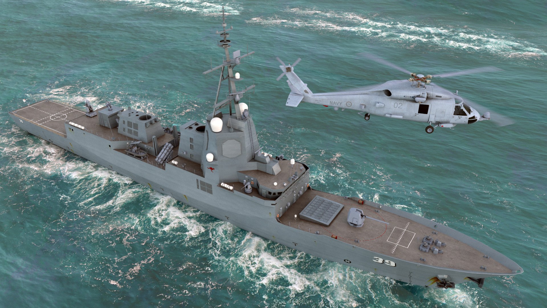 Hmas hobart helicopter 3D model - TurboSquid 1553560
