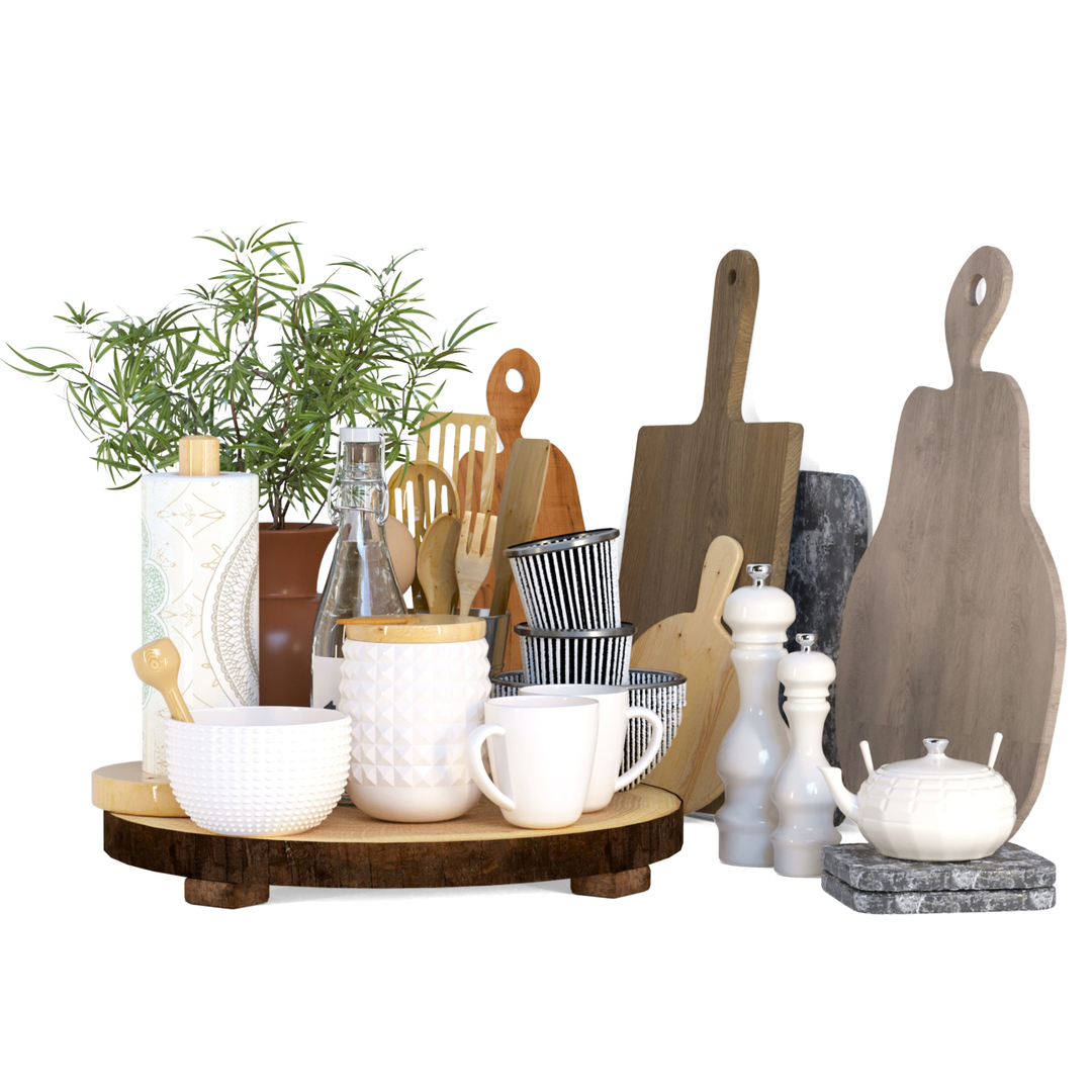 3D A set of dishes and cutlery - TurboSquid 1824940