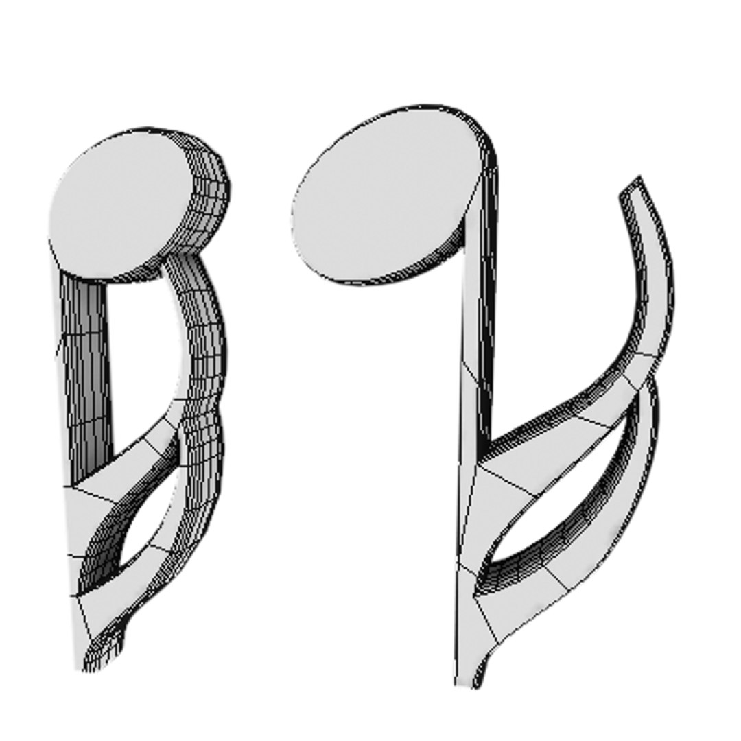 3d Music Notes Model