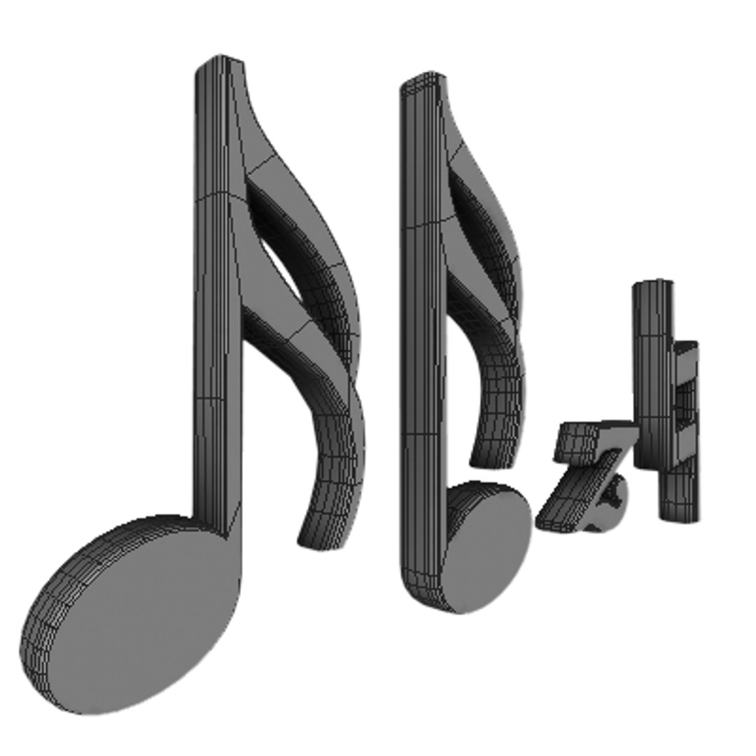 3d Music Notes Model