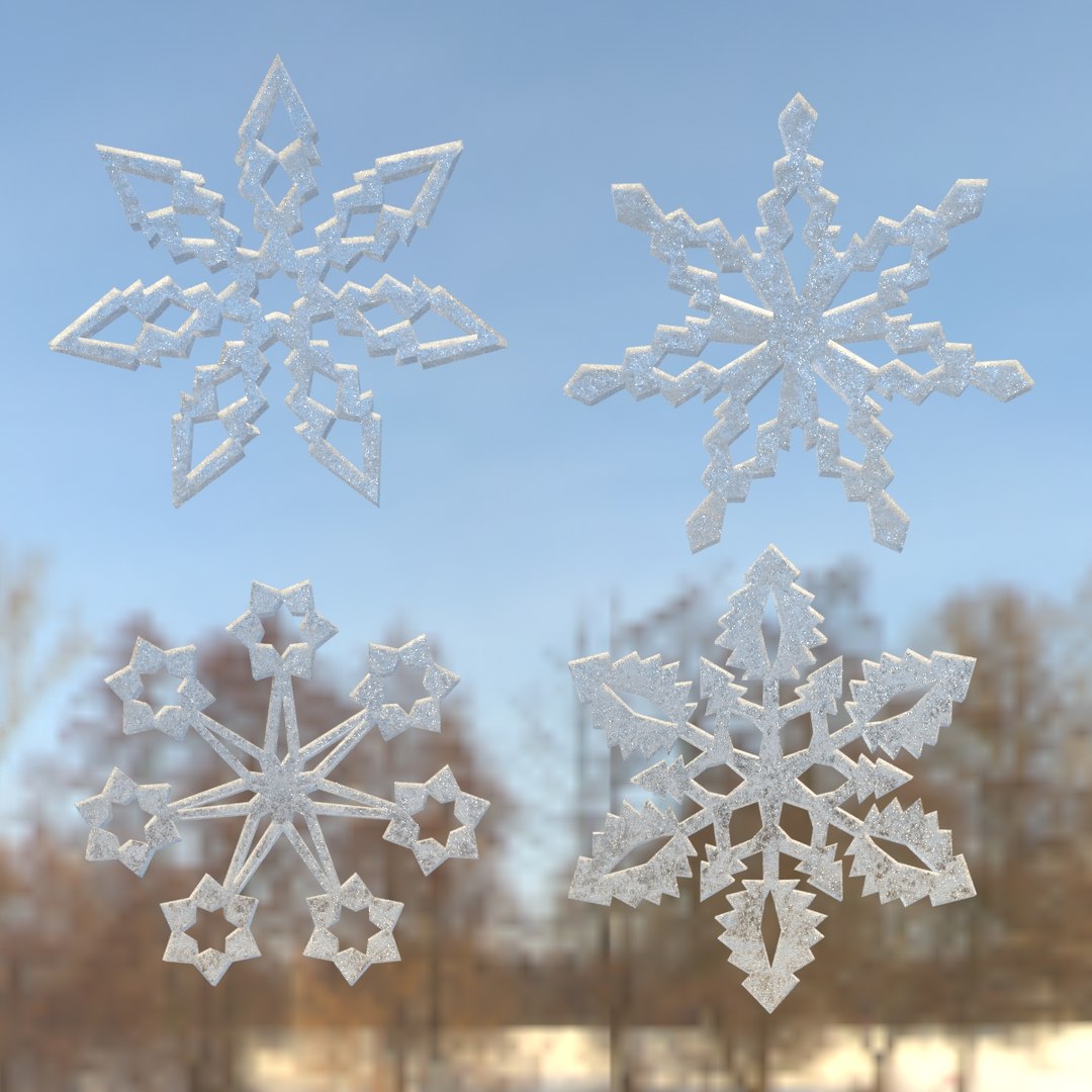 3D Snowflakes Christmas Decoration Model - TurboSquid 1483099