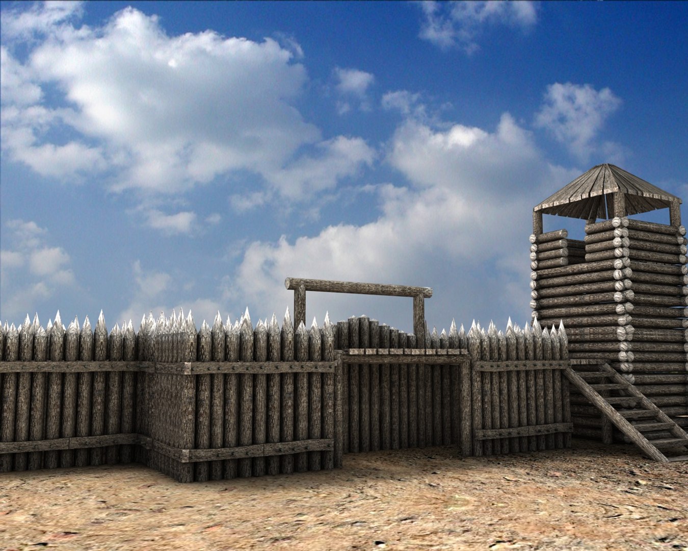 Wooden Palisade Kit 3D Model - TurboSquid 1342631