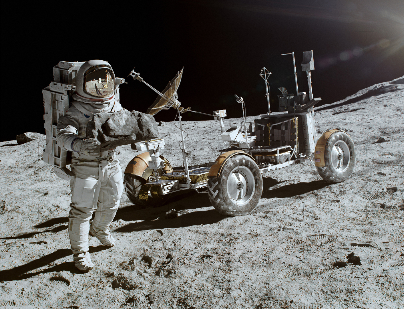 3D space rover moon ground - TurboSquid 1602970