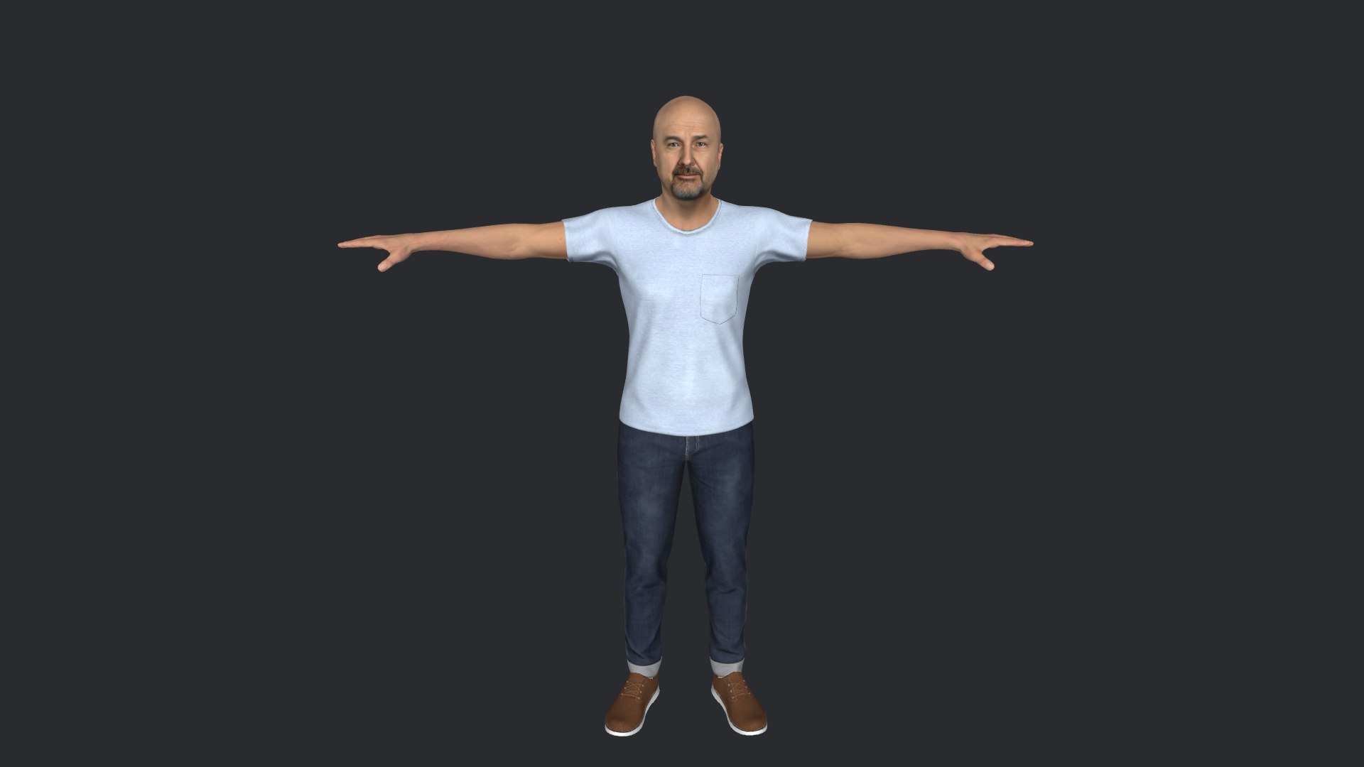 3D John Locke from Lost Hyper Realistic Full Body Fully Rigged 3D ...