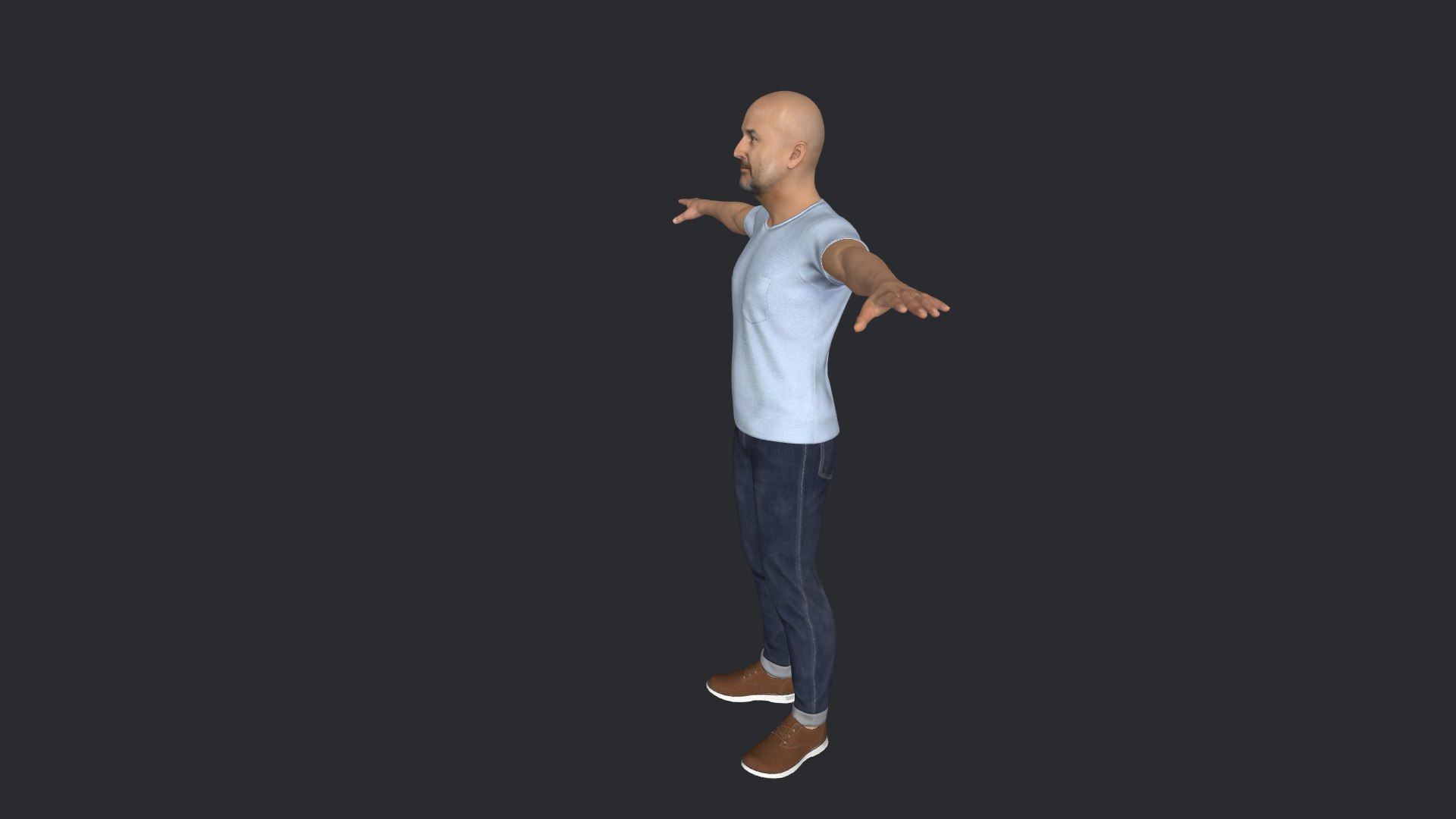 3D John Locke from Lost Hyper Realistic Full Body Fully Rigged 3D ...