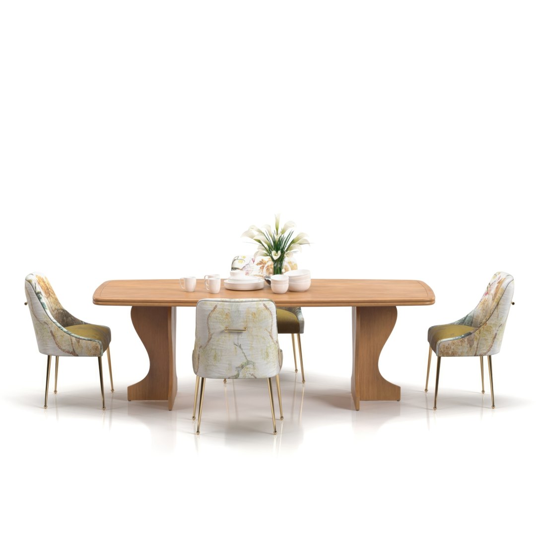 Dining Set 10 Model - TurboSquid 2205188