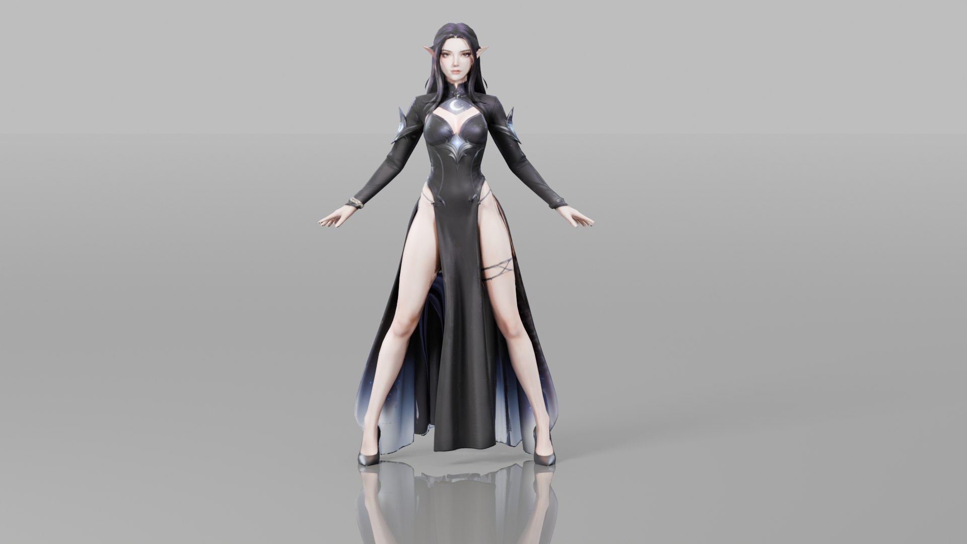 Dark Elf Shadow Enchantress Character Low-poly 3D Model - TurboSquid ...