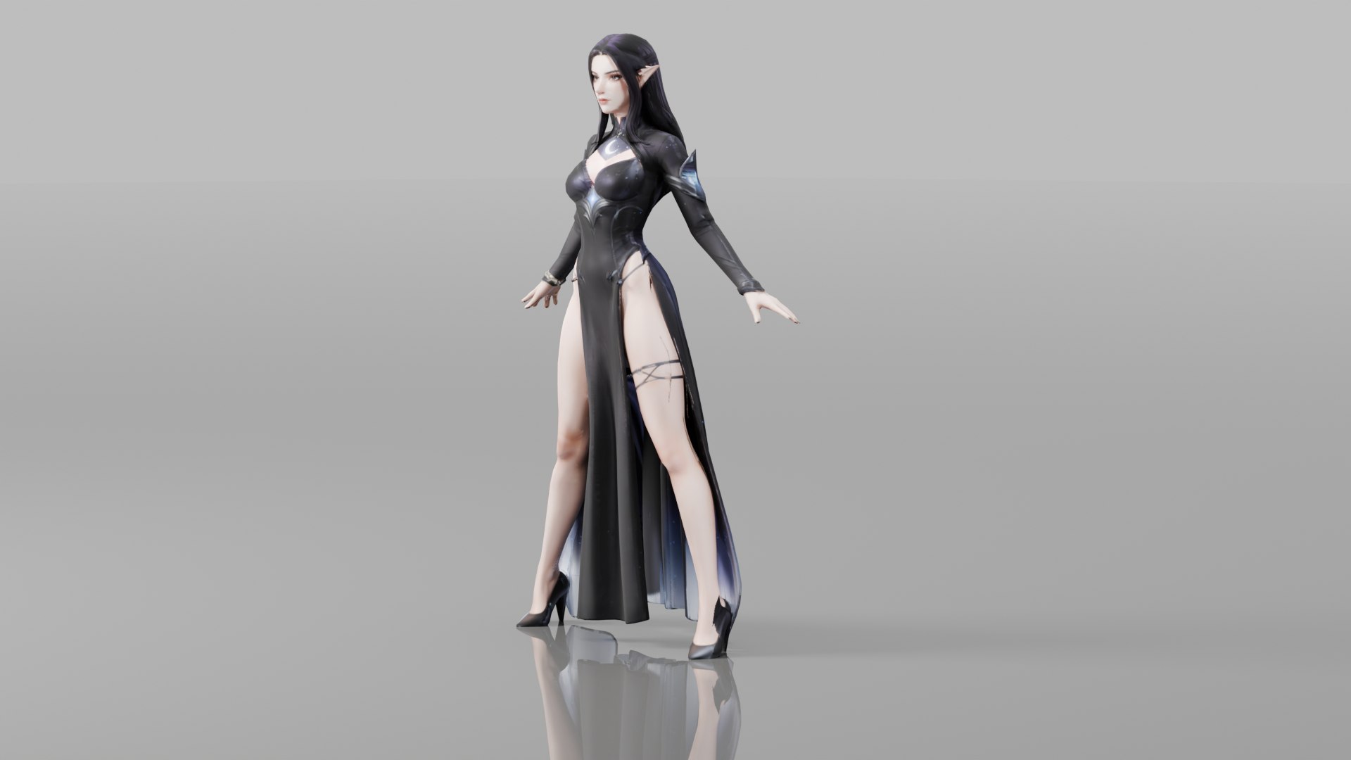 Dark Elf Shadow Enchantress Character Low-poly 3D Model - TurboSquid ...