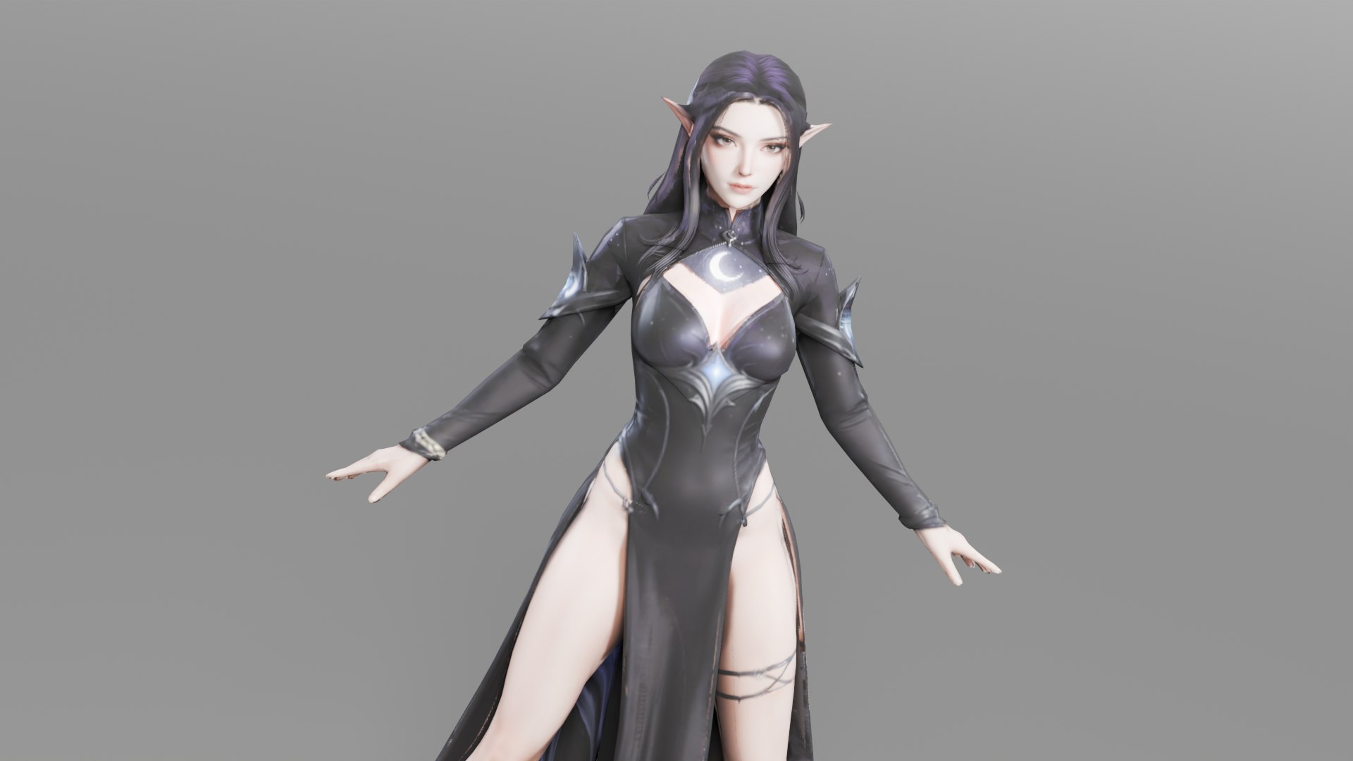 Dark Elf Shadow Enchantress Character Low-poly 3D Model - TurboSquid ...