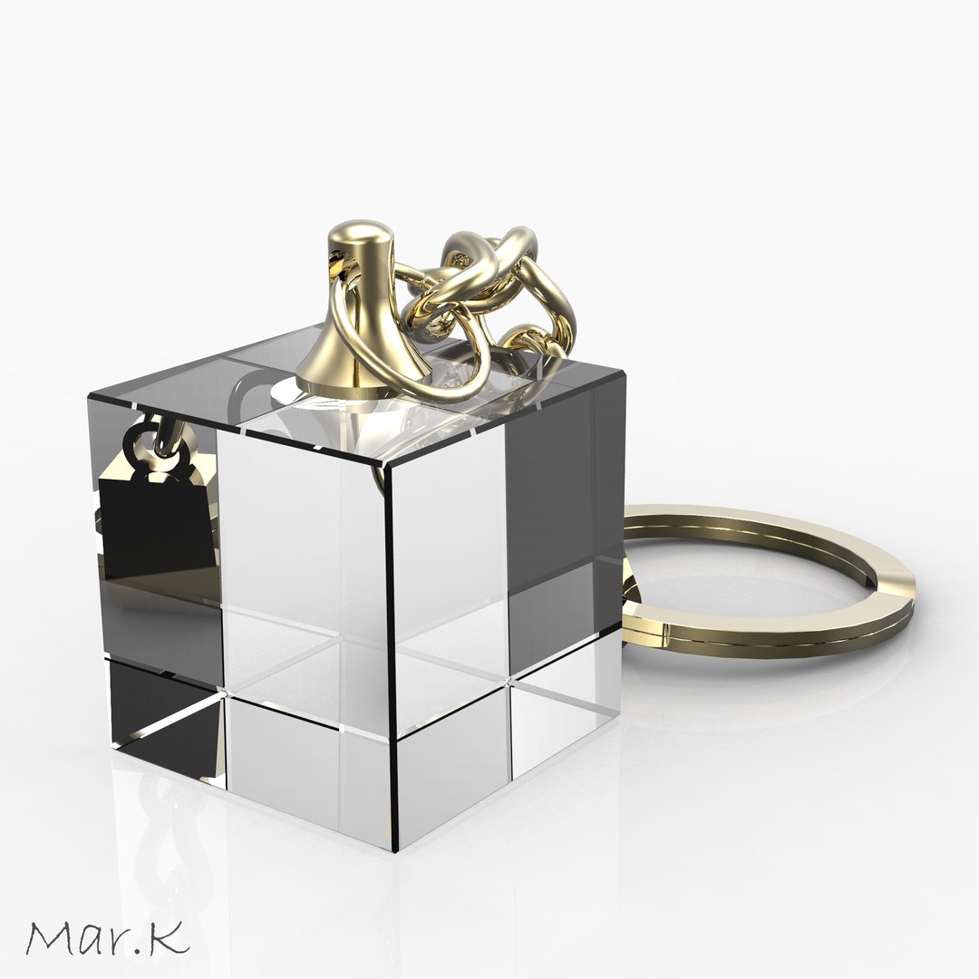 Glass Keyring-pendant 3d 3ds