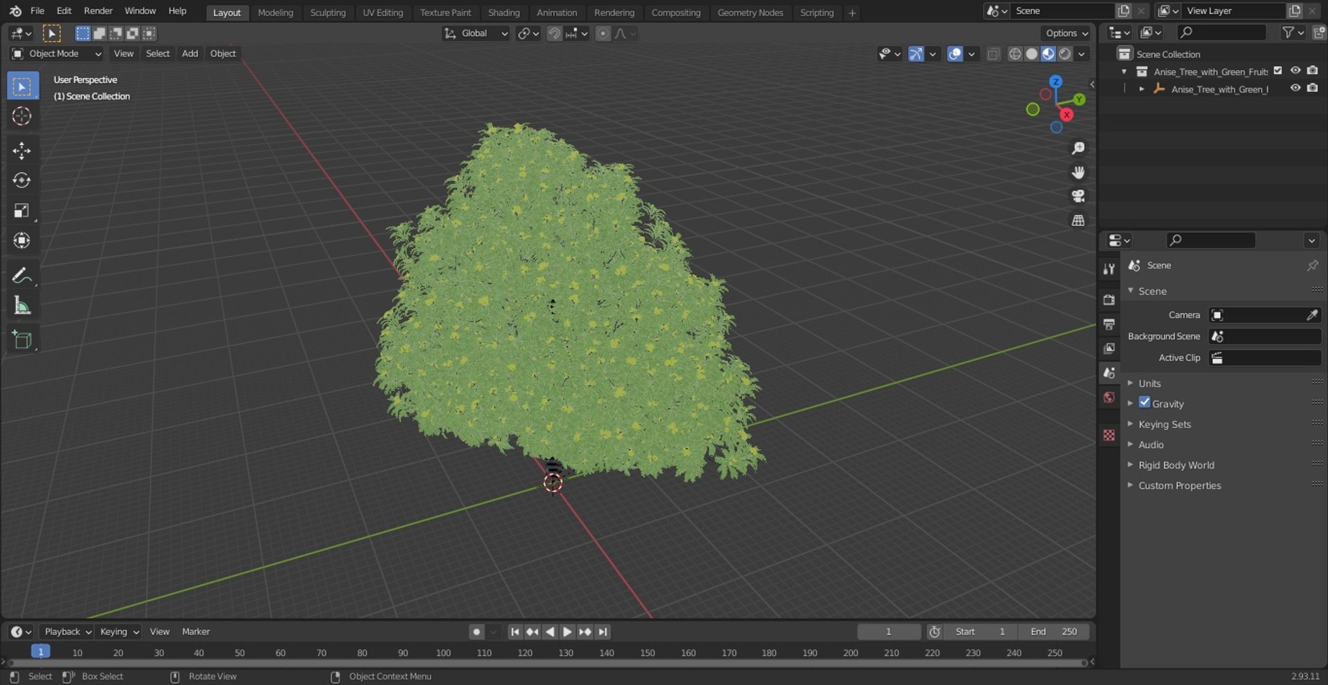 Anise Tree with Green Fruits 3D model - TurboSquid 1994237