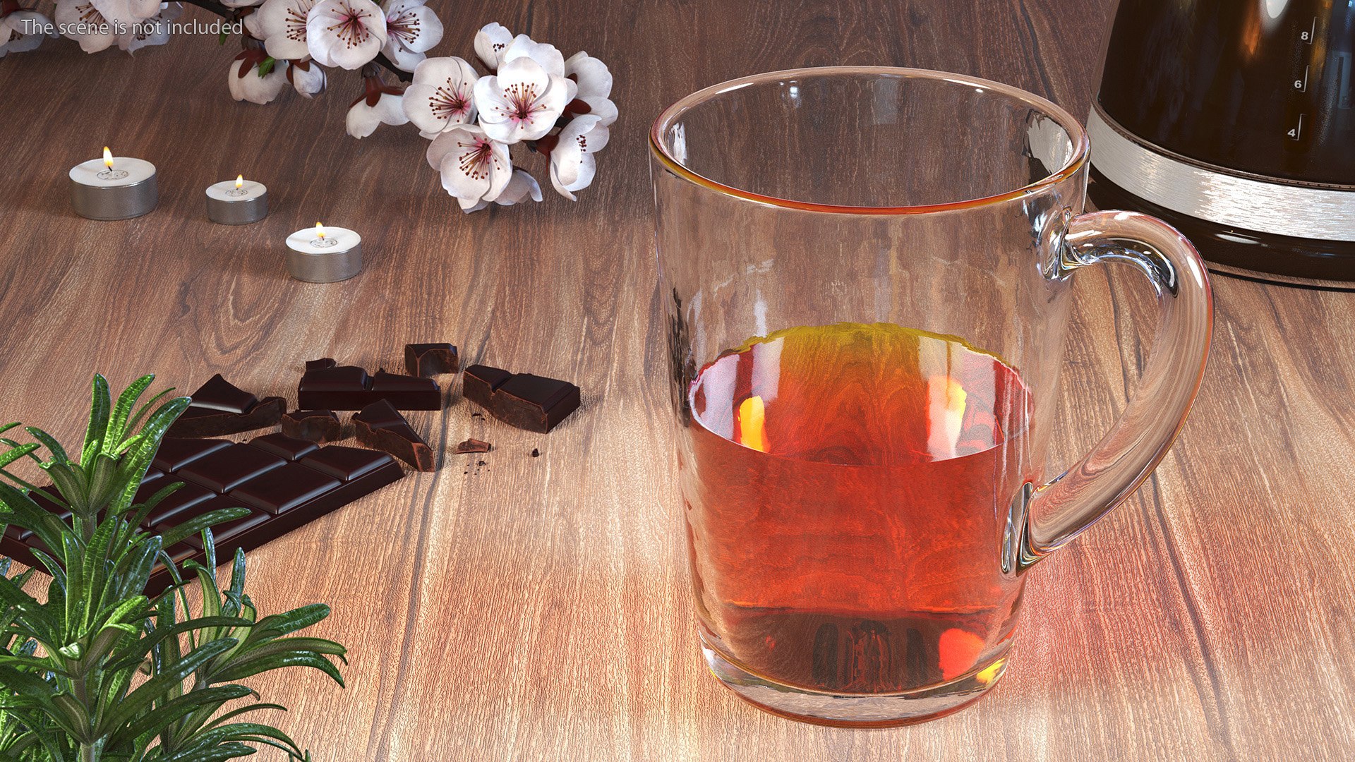 3D Tall Glass Tea Cup Half Full - TurboSquid 2083693