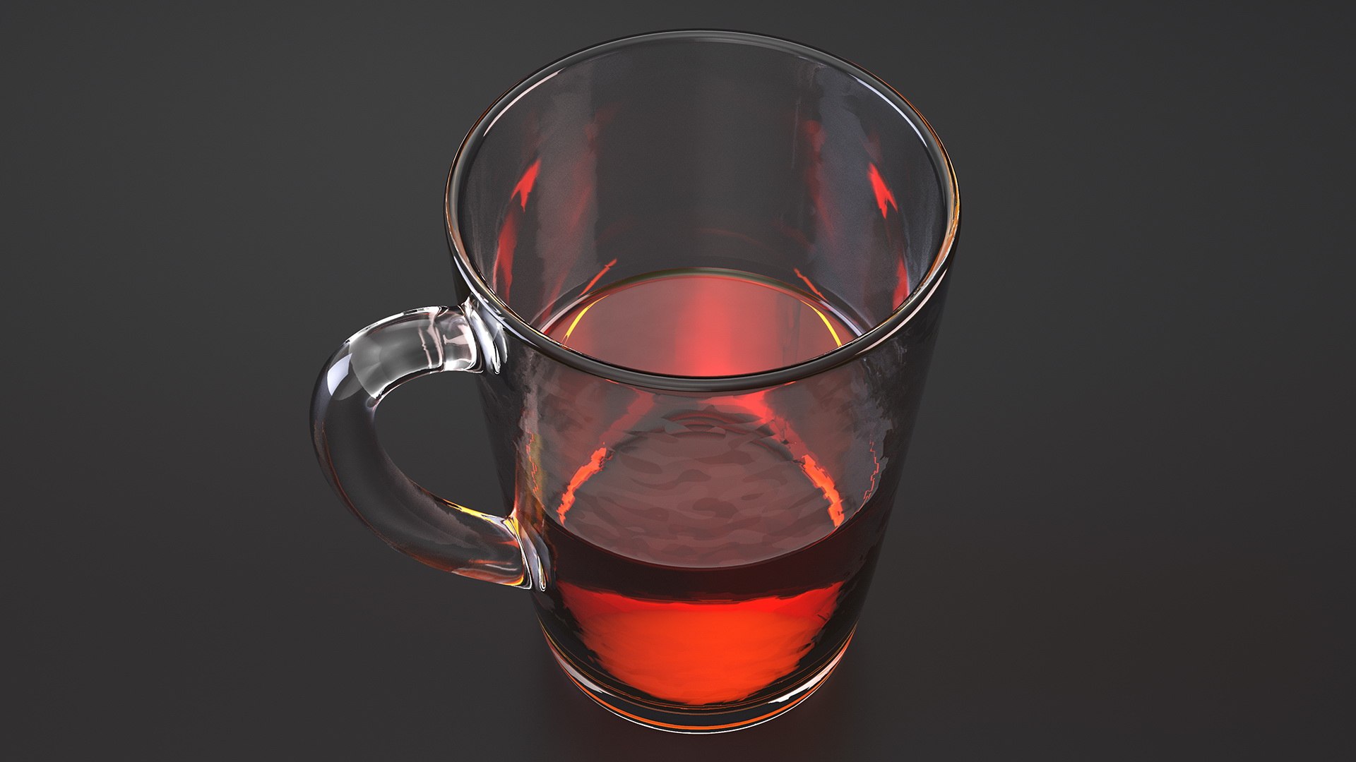 3D Tall Glass Tea Cup Half Full - TurboSquid 2083693