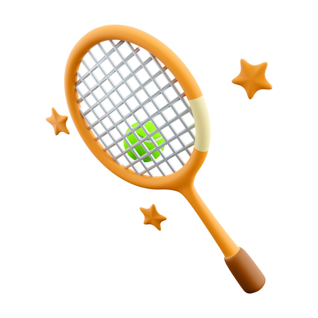3d Tennis Racket And Ball Icon Model - TurboSquid 2049415