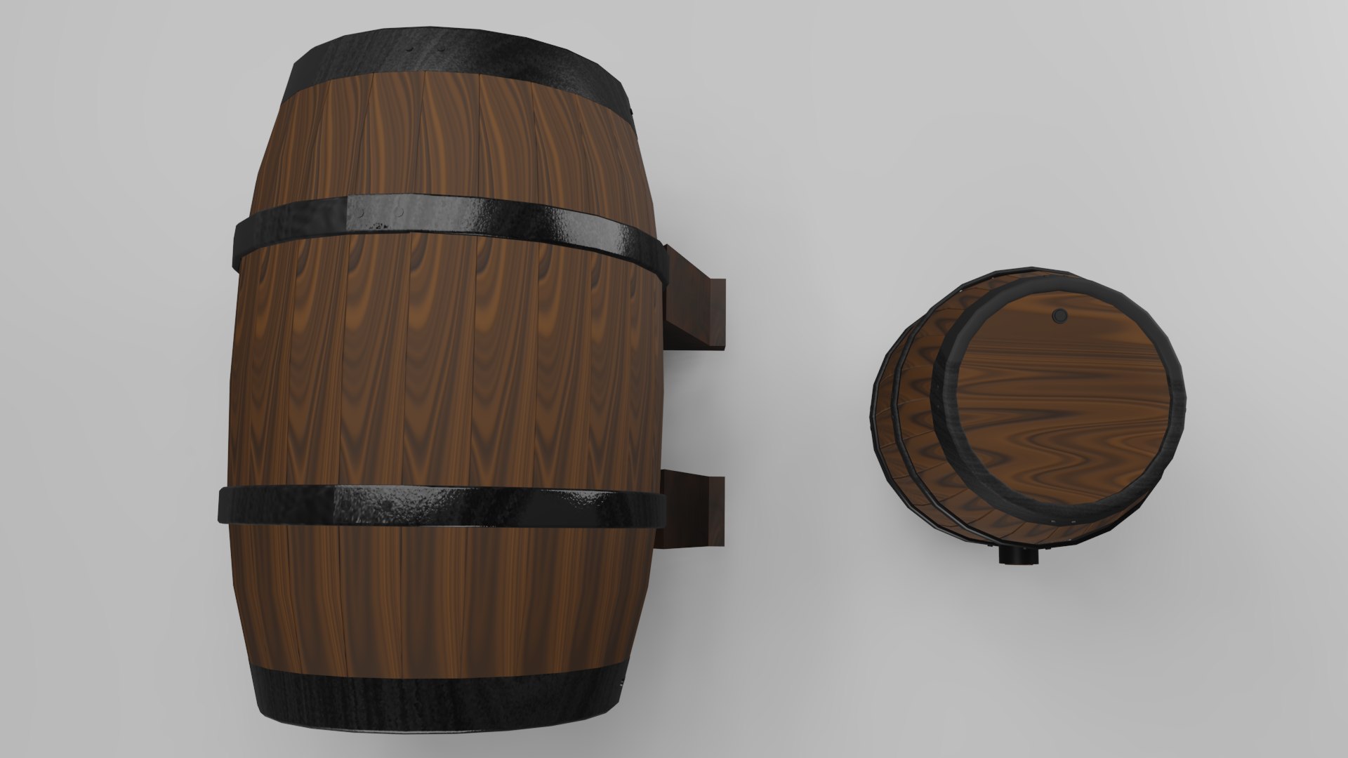 3D Model Low Poly Wooden Barrels - TurboSquid 2223218