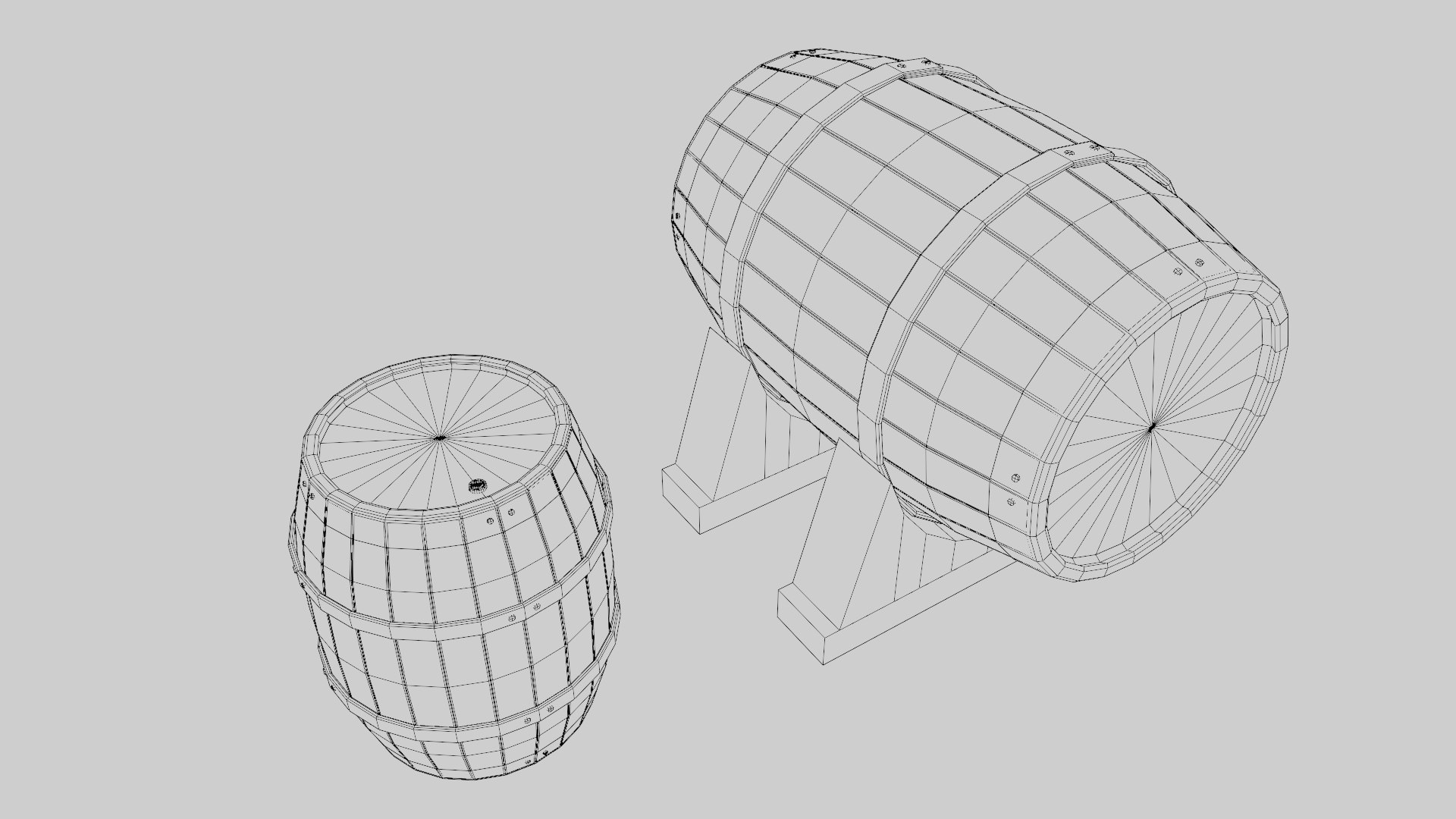 3D Model Low Poly Wooden Barrels - TurboSquid 2223218