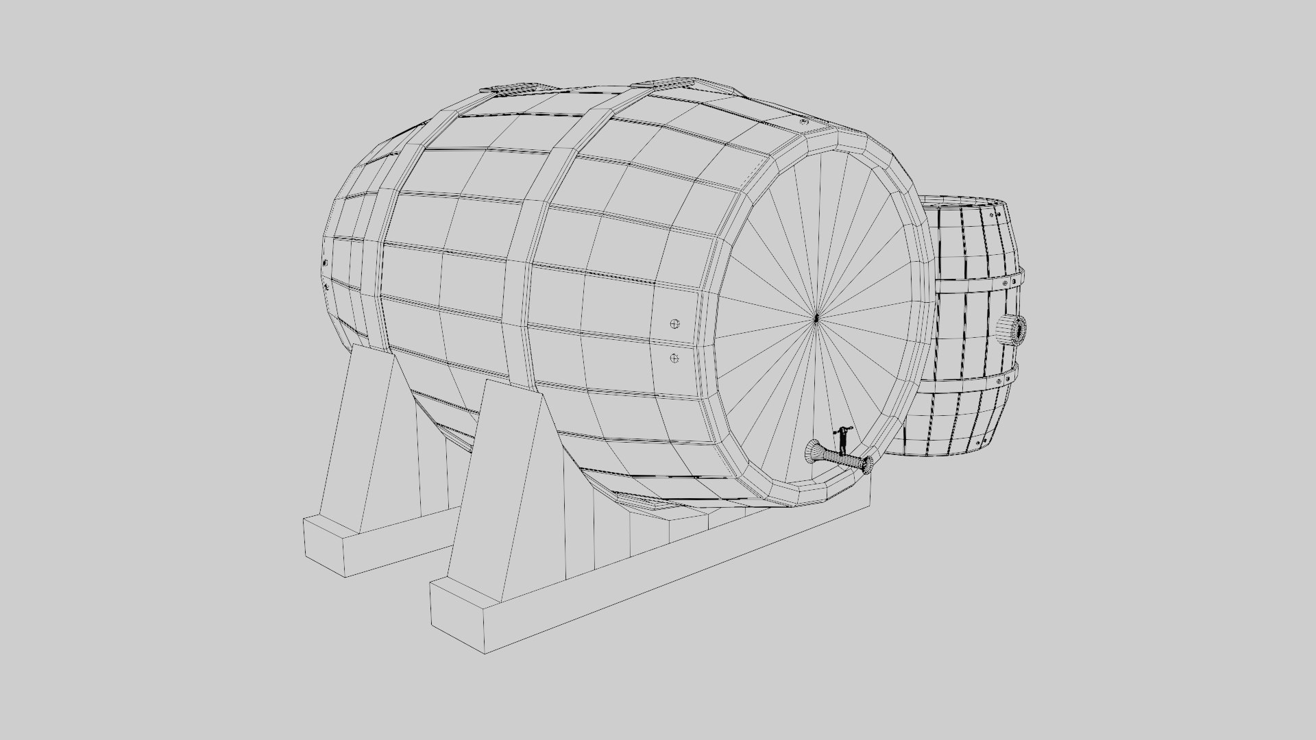 3D Model Low Poly Wooden Barrels - TurboSquid 2223218