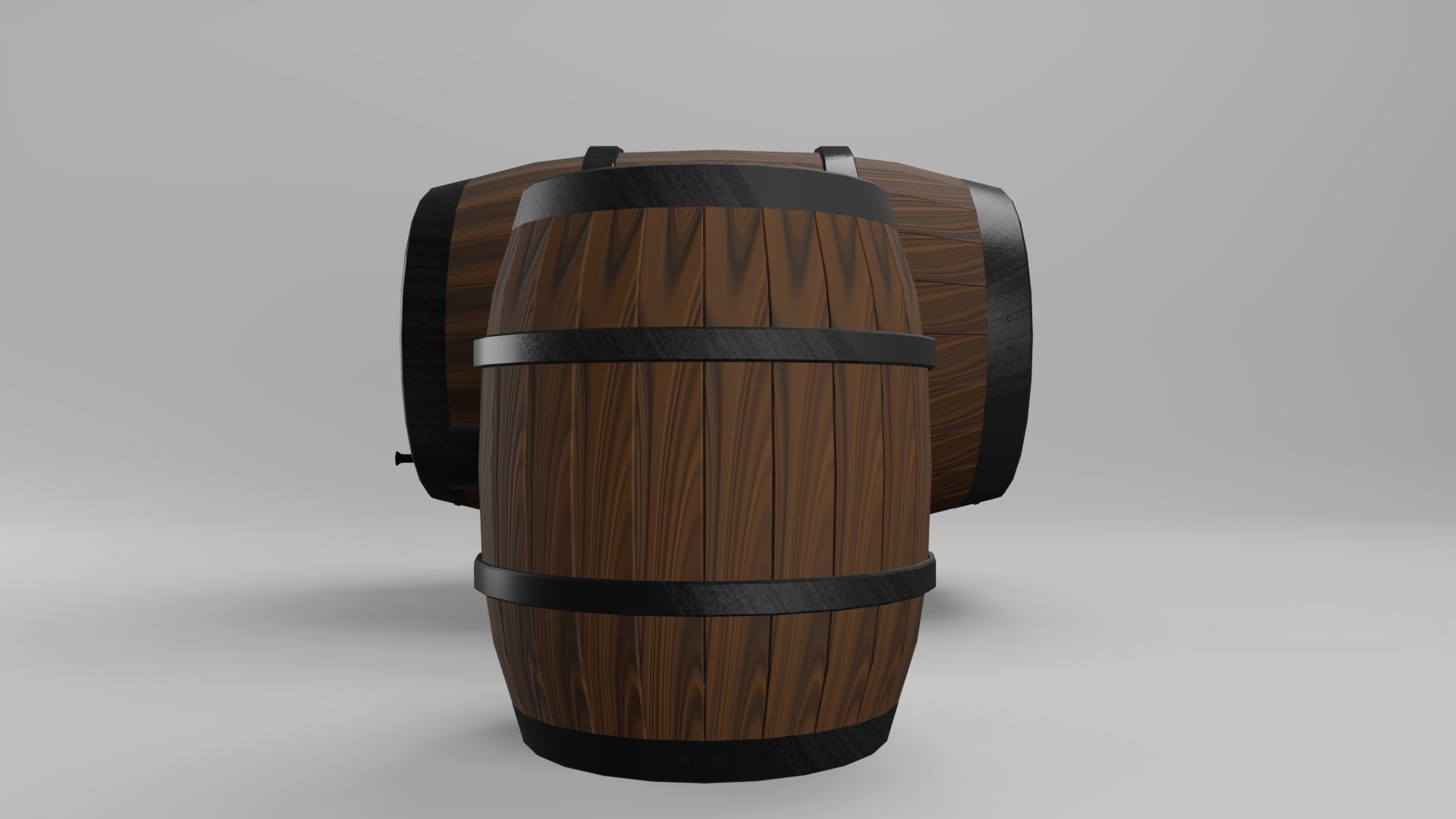 3D Model Low Poly Wooden Barrels - TurboSquid 2223218