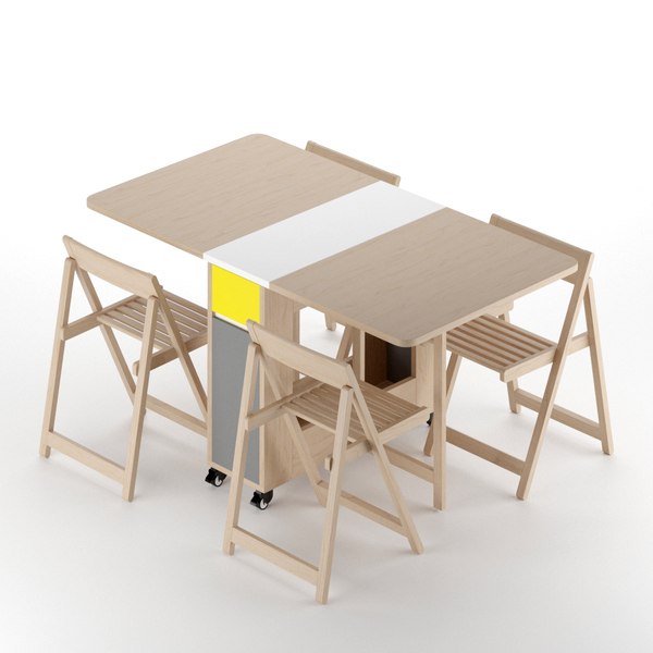 Extendable dining table folding 3D model - TurboSquid 1679006