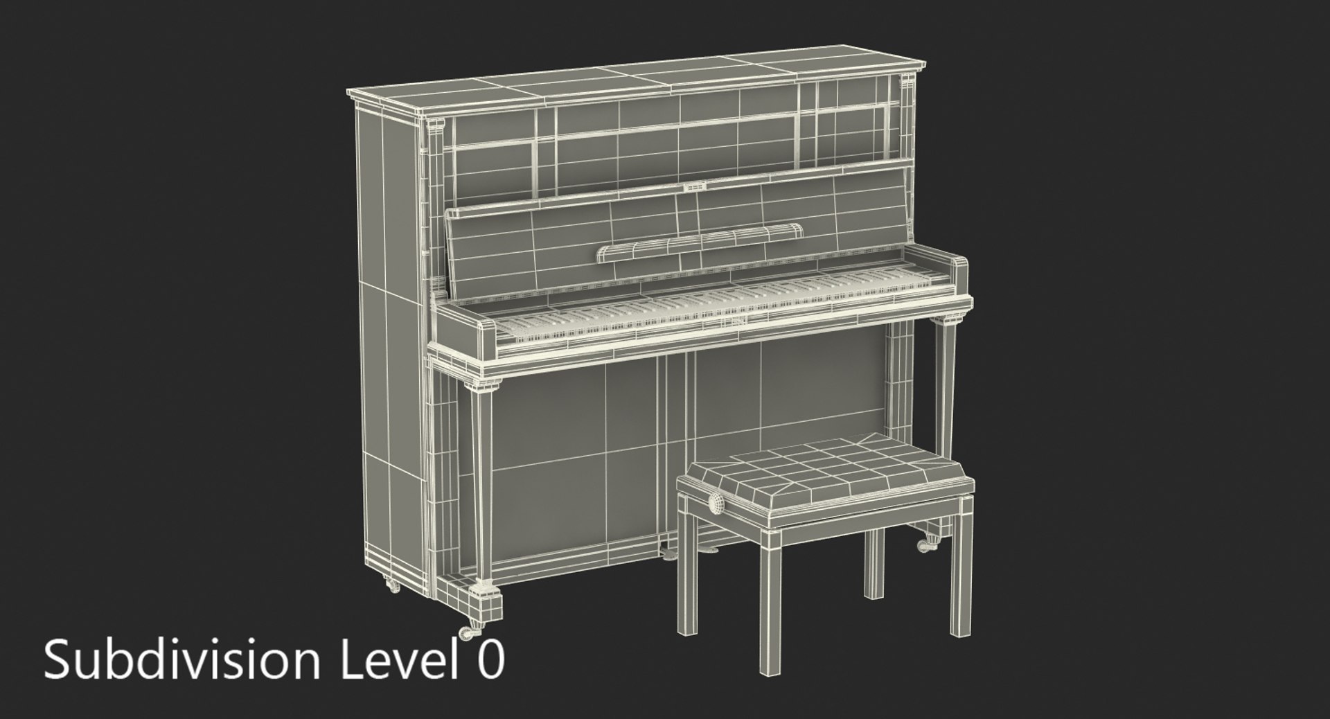 3D Upright Piano Bench - TurboSquid 1215698