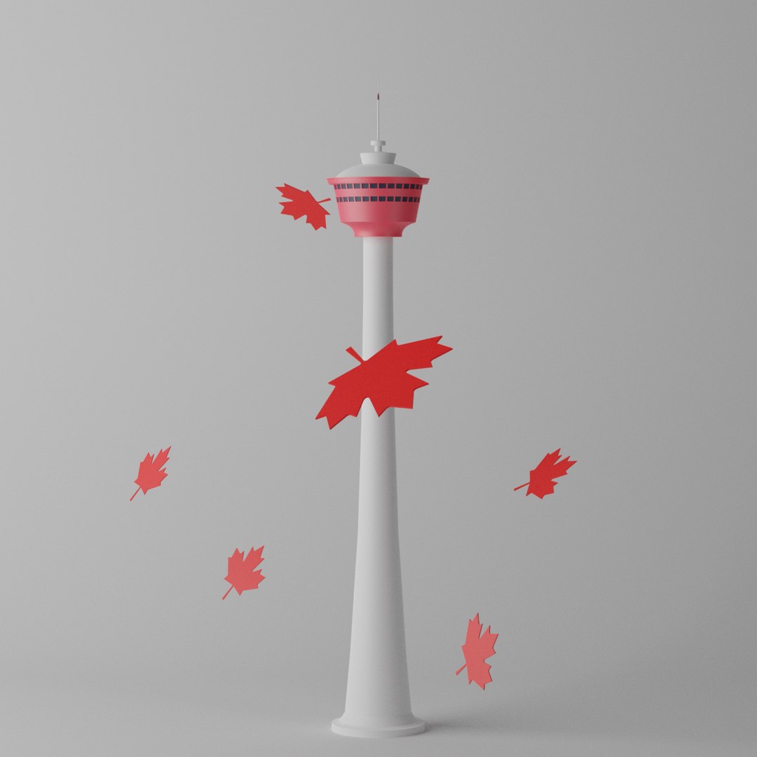 Cartoon Calgary Tower Canada 2 3D model - TurboSquid 1903077