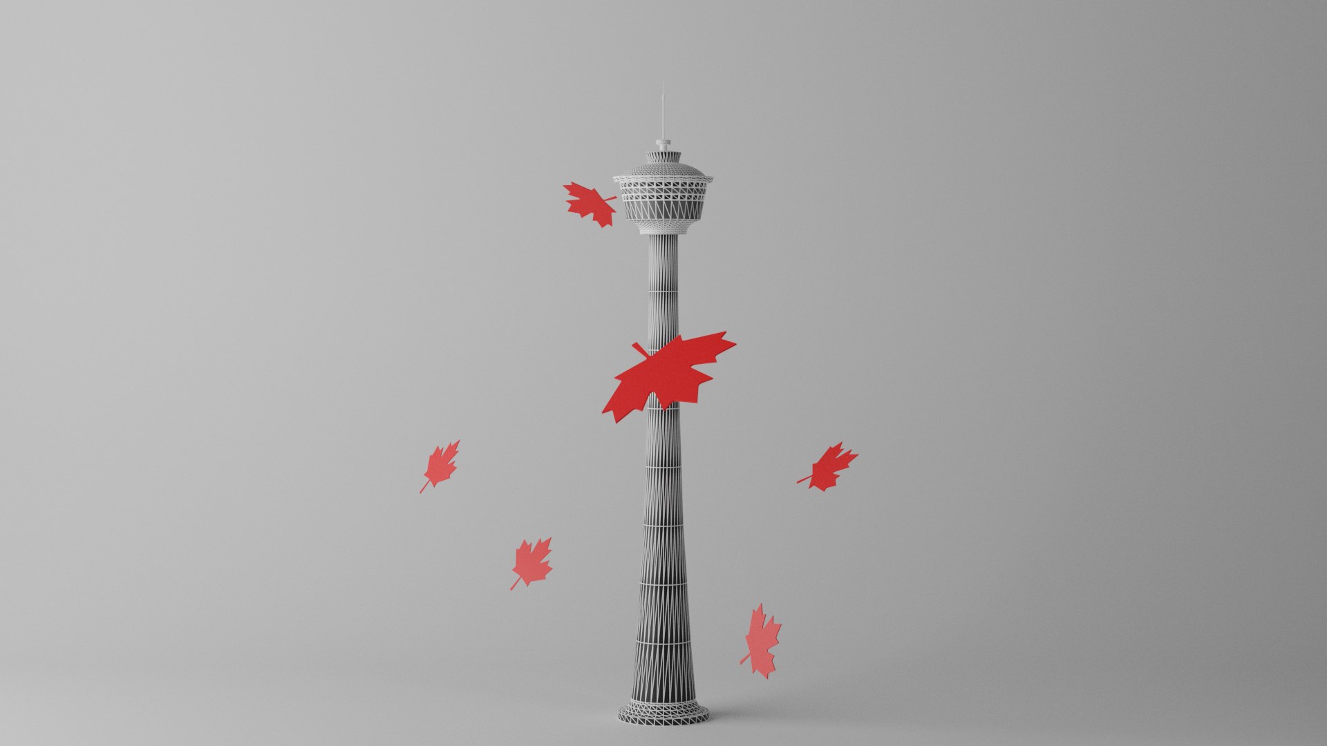 Cartoon Calgary Tower Canada 2 3D model - TurboSquid 1903077