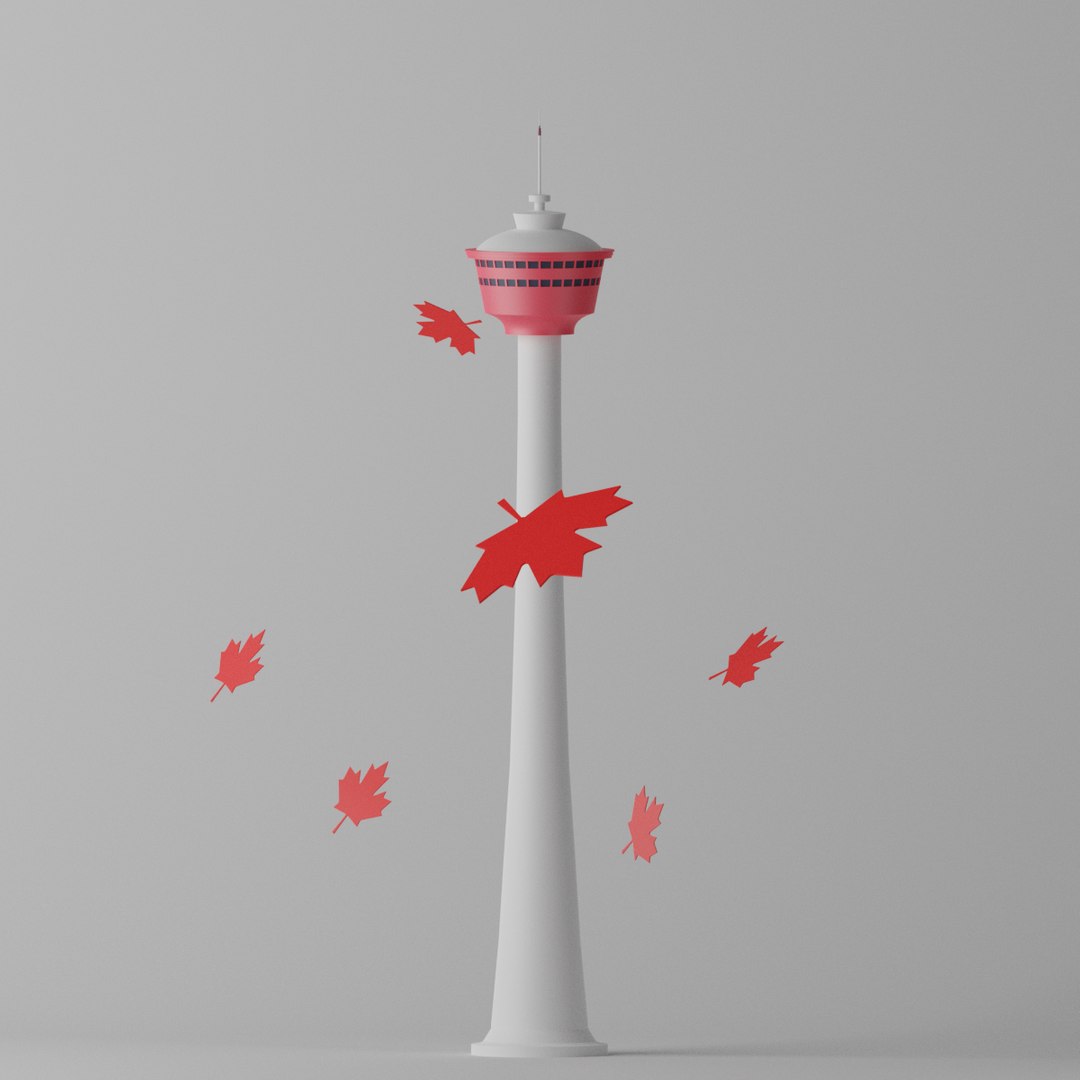 Cartoon Calgary Tower Canada 2 3D model - TurboSquid 1903077