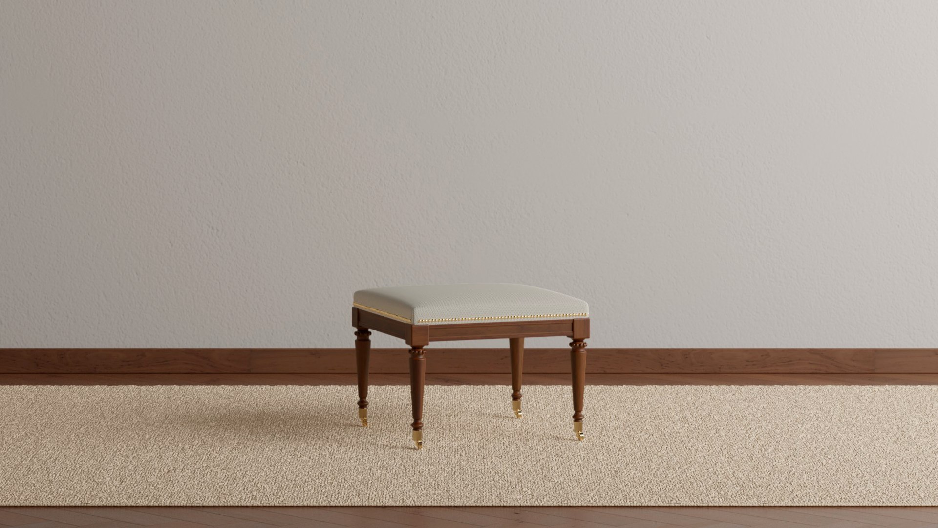 3D Classic Tip Toe Ottoman Model - TurboSquid 2228537