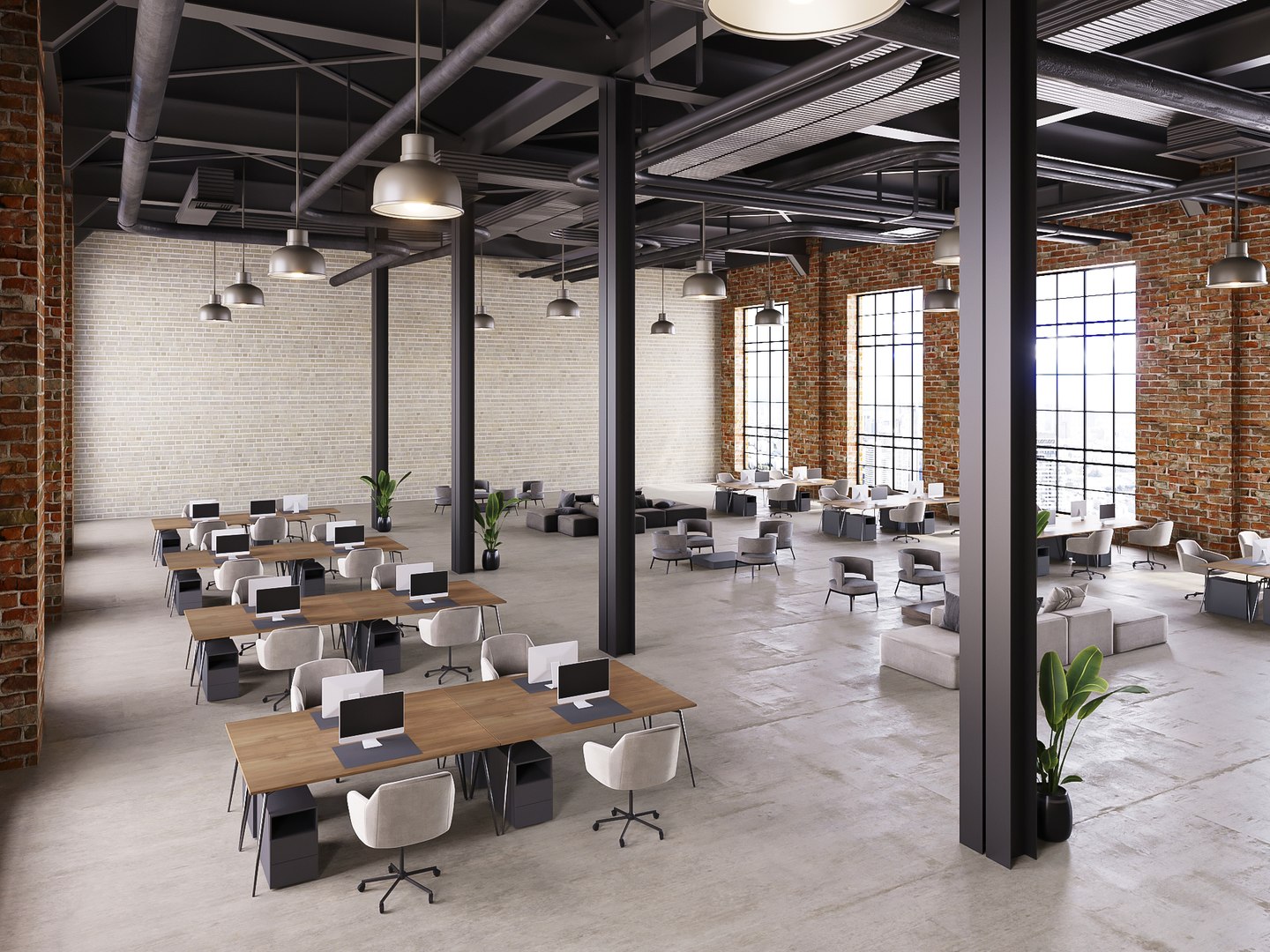 3D Interior Scene Loft Office 05 Model - TurboSquid 2139120