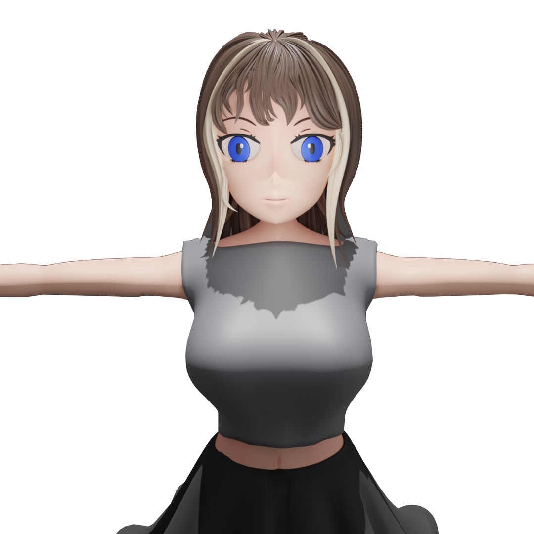 Simple Anime Girl And Female Base 3D - TurboSquid 2295772