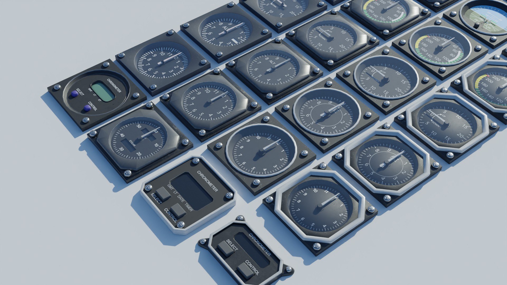 3D Model Airplane Instruments Pack Low-poly 3D Model - TurboSquid 2402054