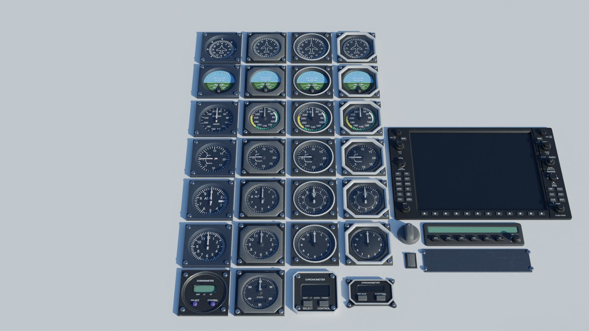 3D Model Airplane Instruments Pack Low-poly 3D Model - TurboSquid 2402054