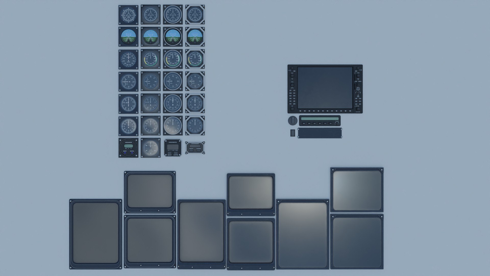 3D Model Airplane Instruments Pack Low-poly 3D Model - TurboSquid 2402054