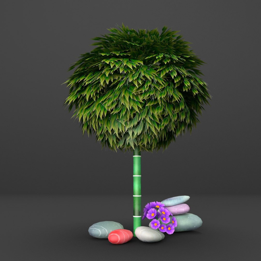 3d Model Cg Styled Bamboo Tree